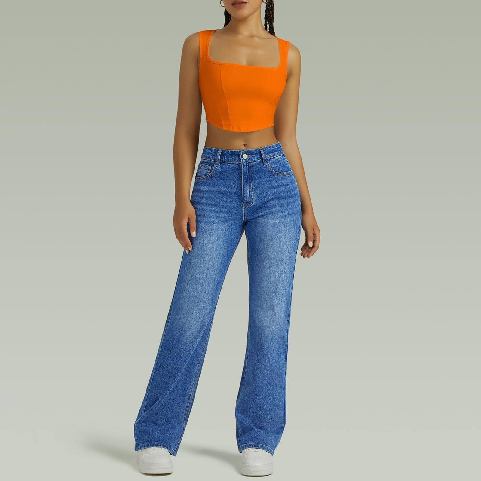 SAATLERI Baggy Jeans for Women Y2K Straight Wide Leg Boyfriend Jeans ...