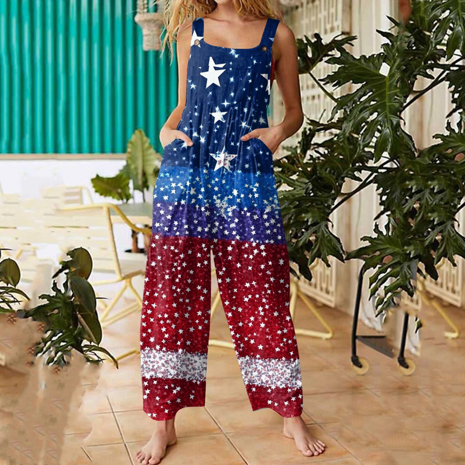 SAATLERI Independence Day American Flag Rompers for Women 2025 Casual ...