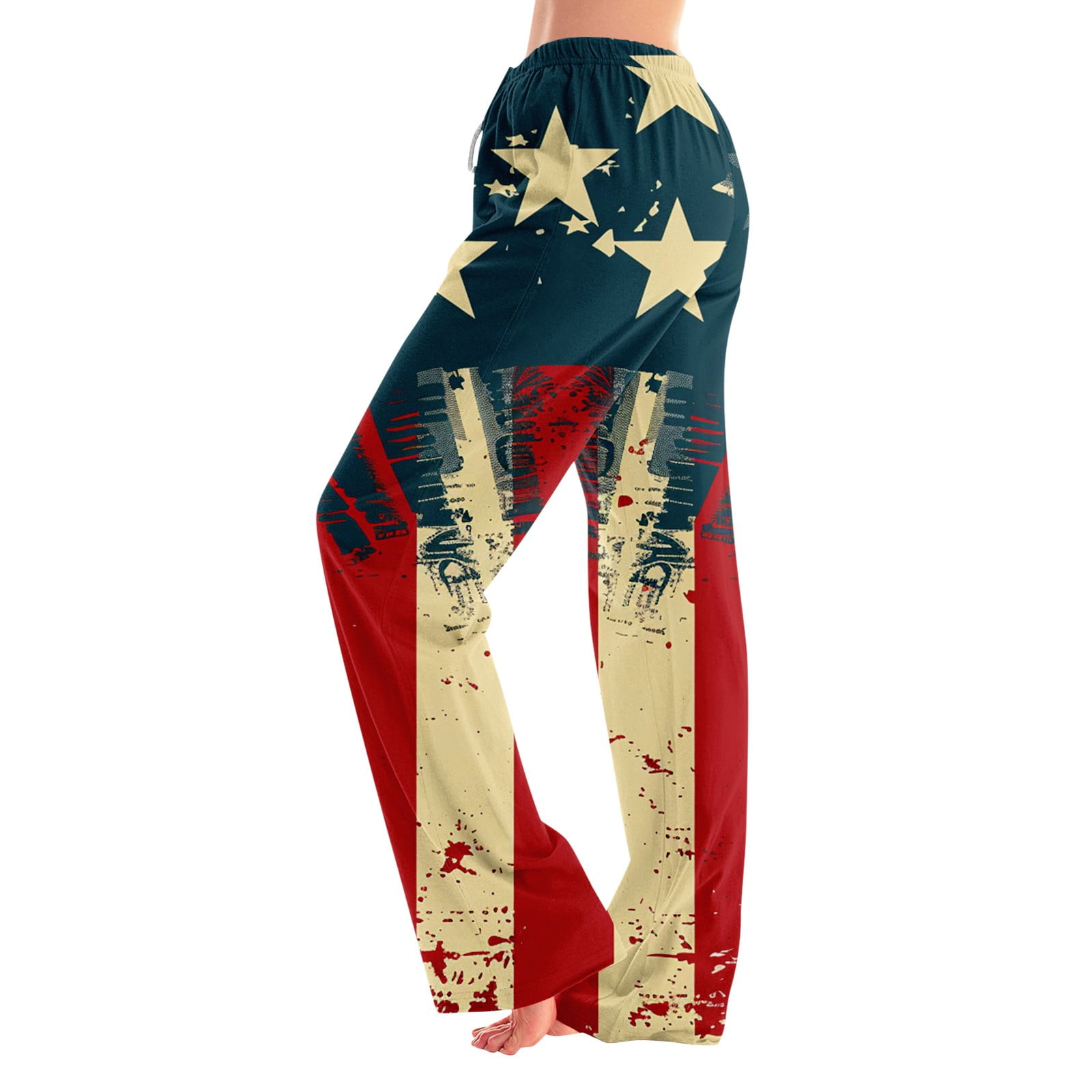 SAATLERI Patriotic Pajama Pants for Women Fourth of July American Flag ...
