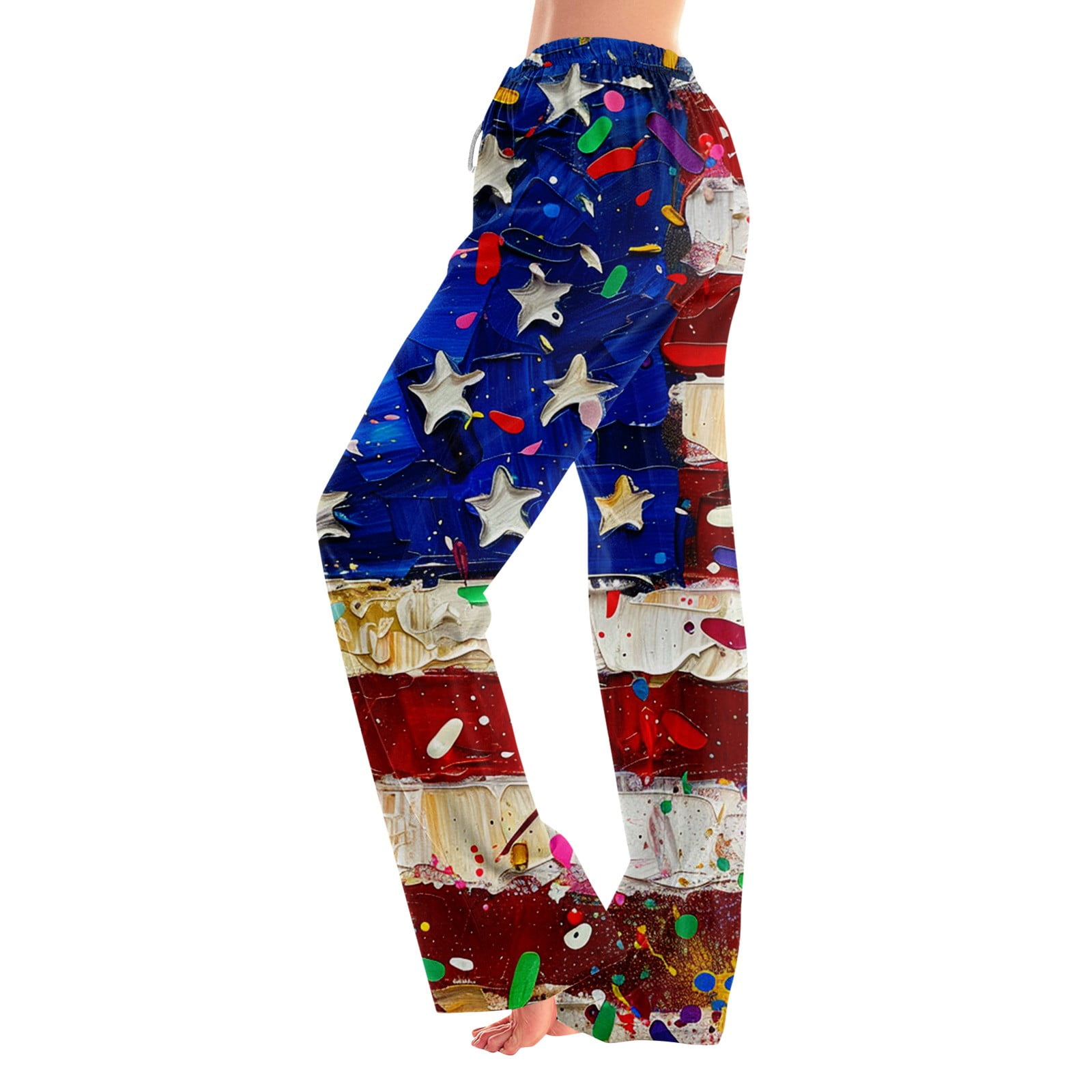 SAATLERI Patriotic Women's Pajamas Cute Funny Star Stripes Print ...