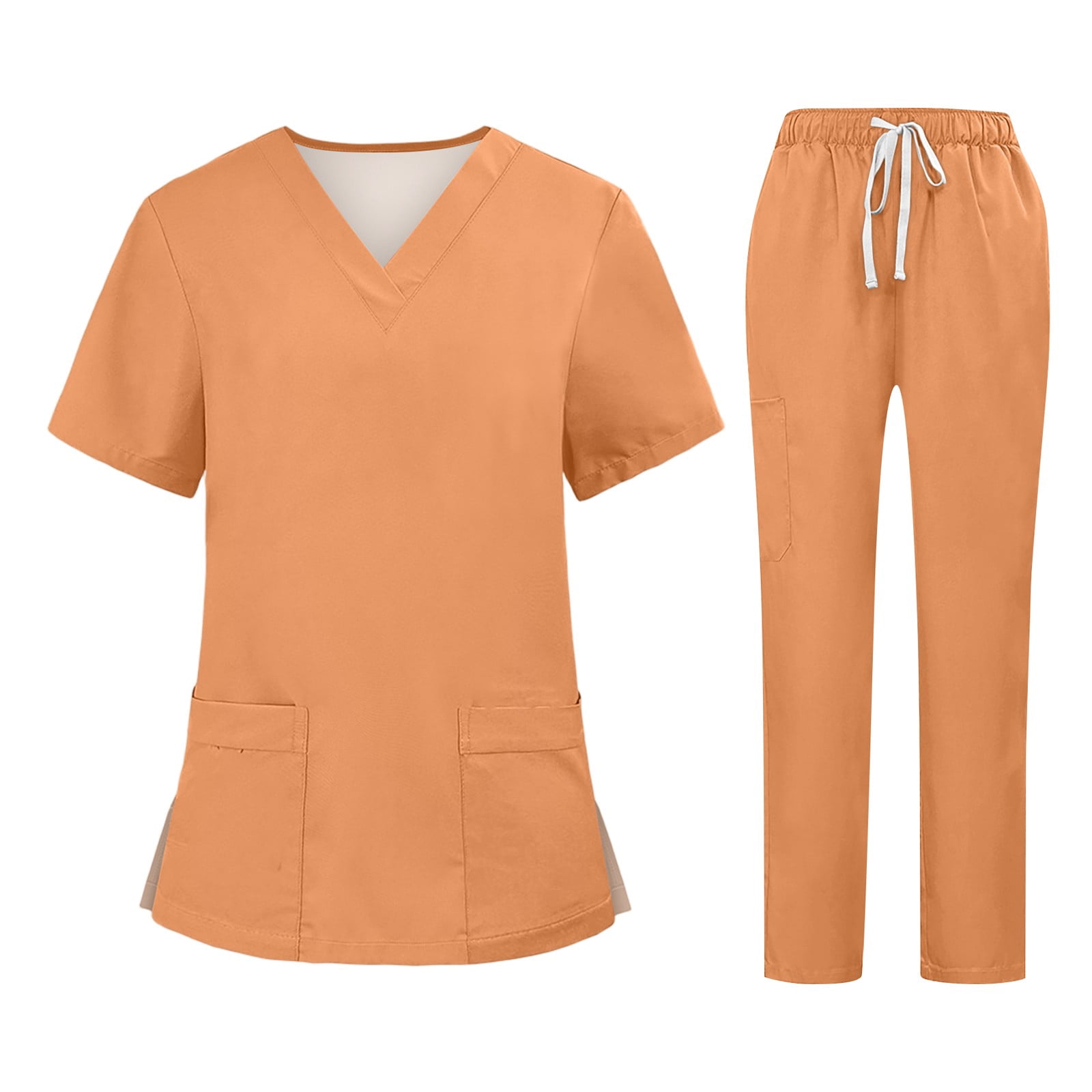 SAATLERI Scrub Sets for Women Soft Stretch V-Neck Scrub Tops Women ...