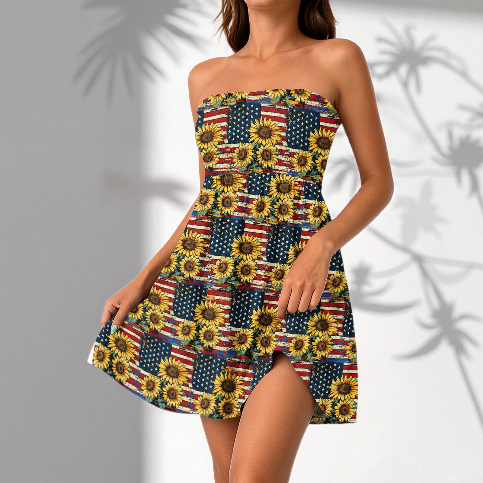 SAATLERI Usa Flag Dress for Women American Flag Independence Day Print ...