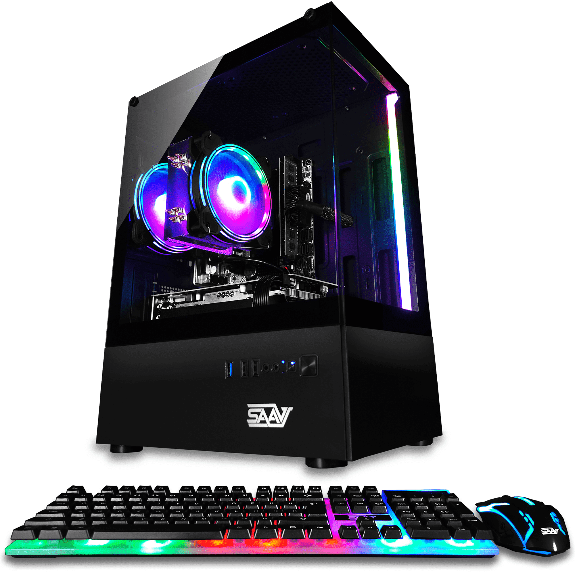 SAAV Gaming PC Desktop Intel i5 3.4GHz, NVIDIA GeForce GTX 750, 512GB SSD, 16GB RAM, WiFI 6 ...