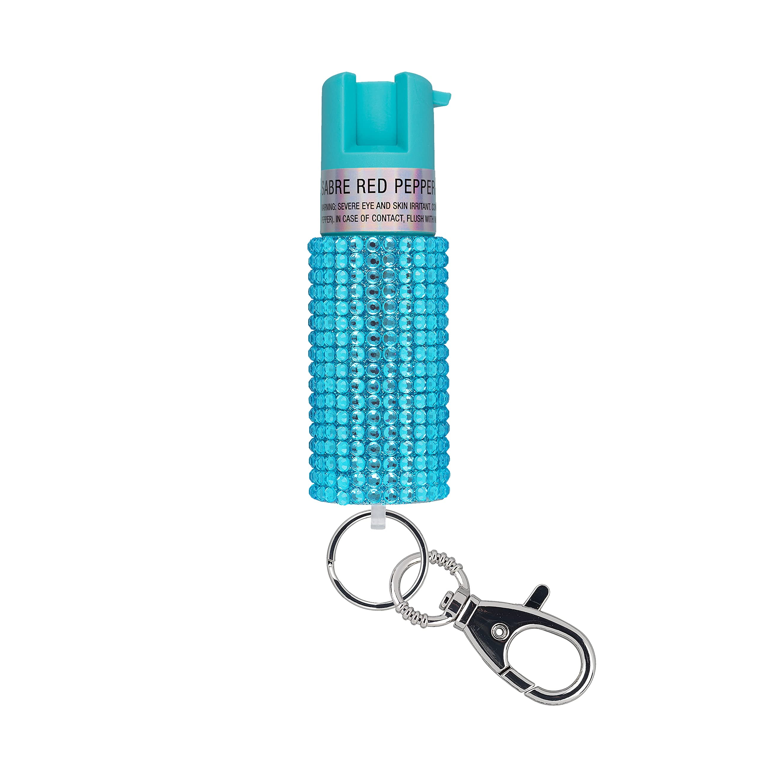 SABRE Pepper Spray with Snap Clip, Jeweled Monochromatic Design, Teal ...