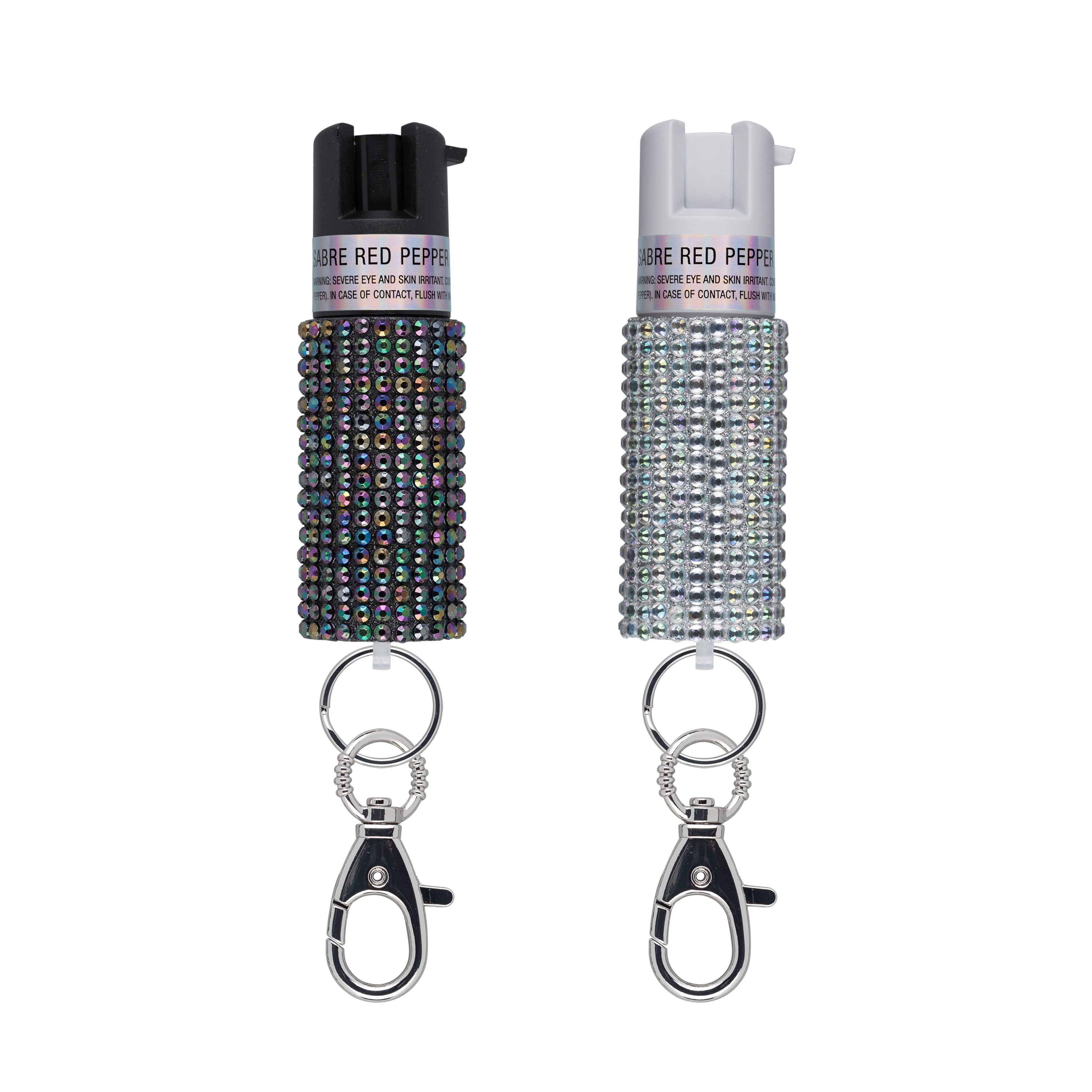 SABRE Pepper Spray with Snap Clip Keychain, Jeweled Design, 2 Ct, 3.25 ...
