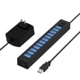 SABRENT 13 Port High Speed USB 2.0 Hub with Power Adapter and 2 Control ...