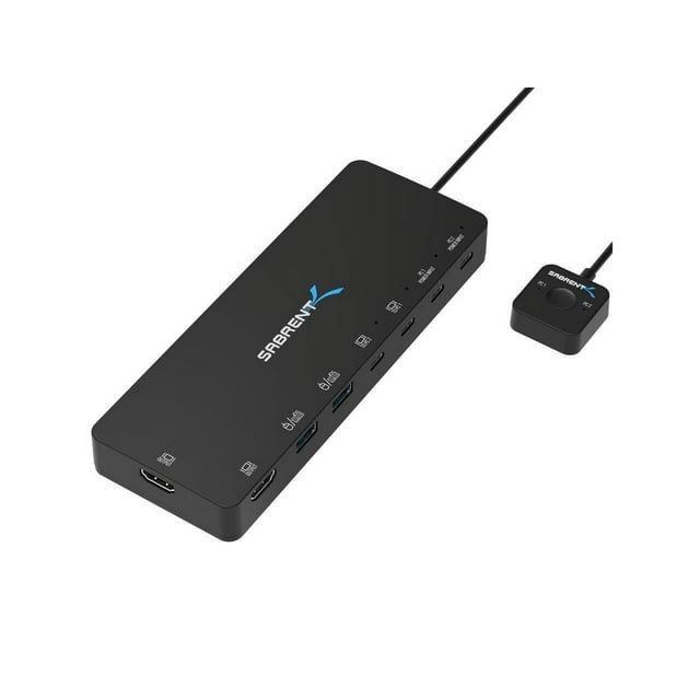 SABRENT KVM Switch, USB-C, 1 PC to 2-Displays with 60 Watt Power ...