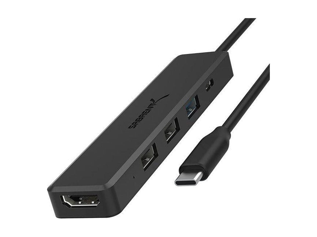 SABRENT USB C Hub: 4K HDMI, 60W Type-C PD, 1 USB 3.0, 2 USB 2.0 (HB ...