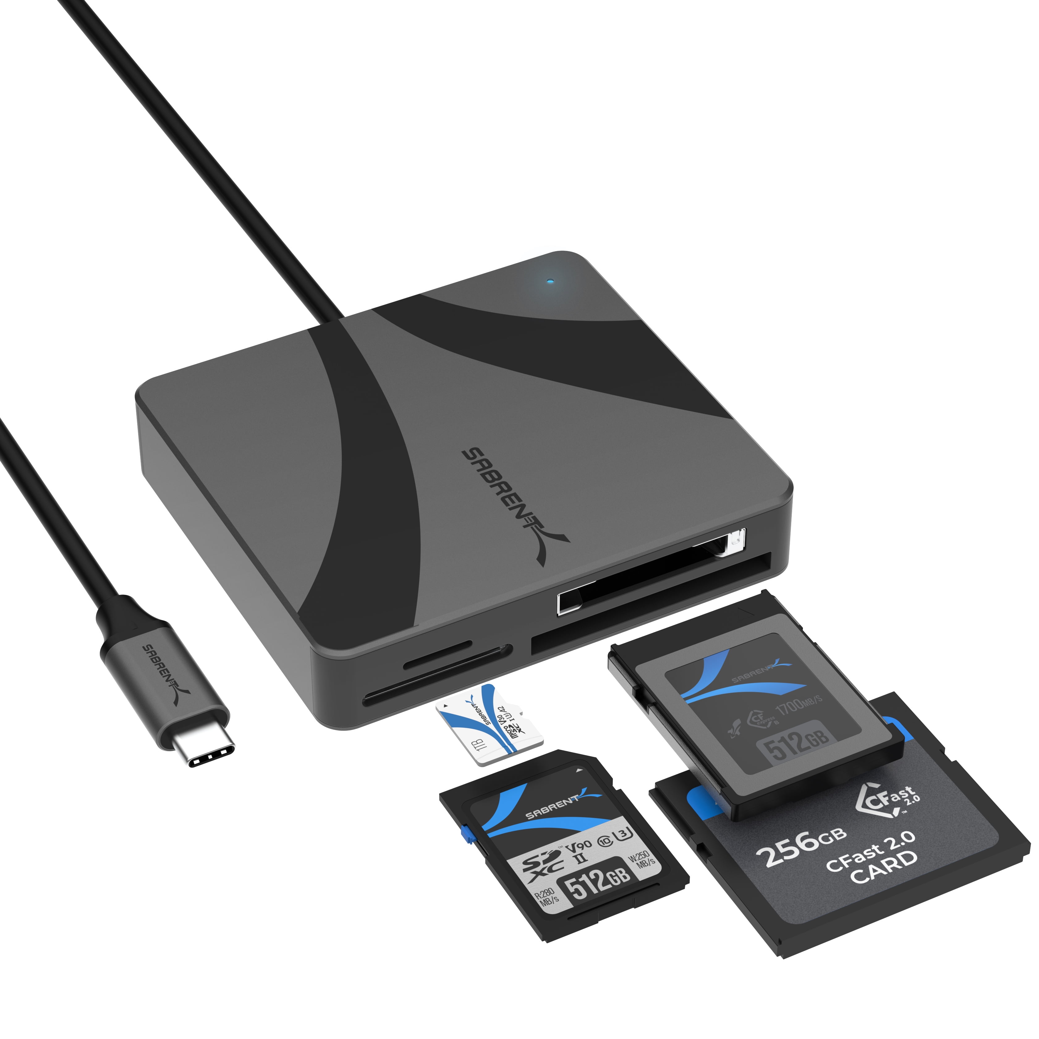 SABRENT USB-C Multi-Card Reader for CFexpress Type B, CFast 2.0, and ...