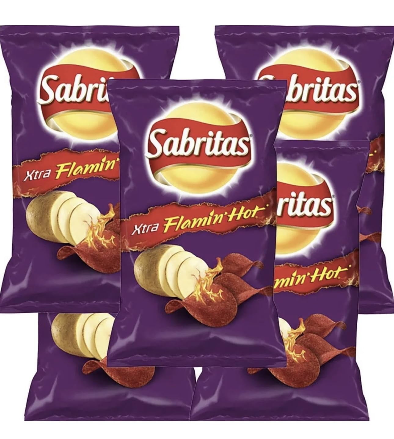 SABRITAS EXTRA FLAMIN HOT CHIPS 45g Box With 5 bags papas snacks ...