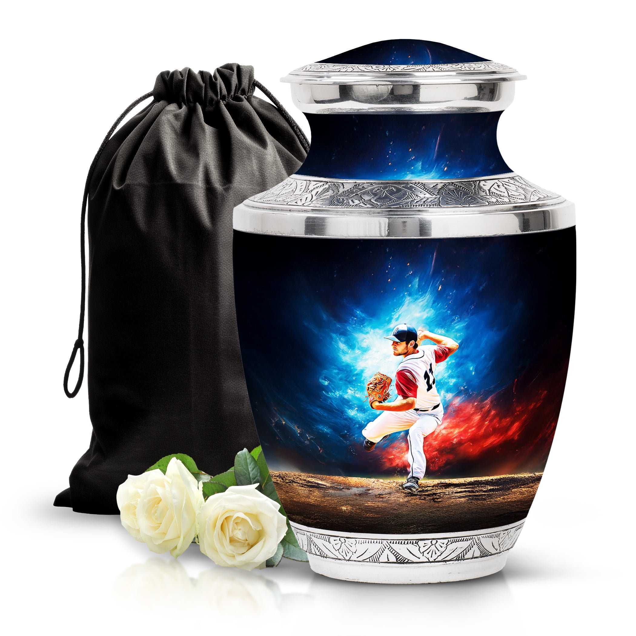 SABURIAL Baseball Themed Memorial Urn - Funeral Urn for Adult Human ...
