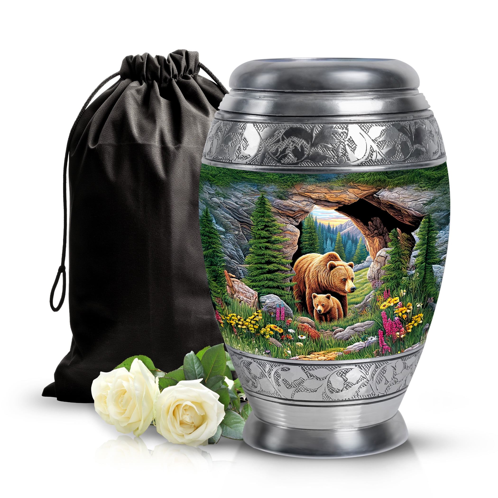 SABURIAL Bear Decorative Urn for Adult Male Dad - Large Cremation Urns ...