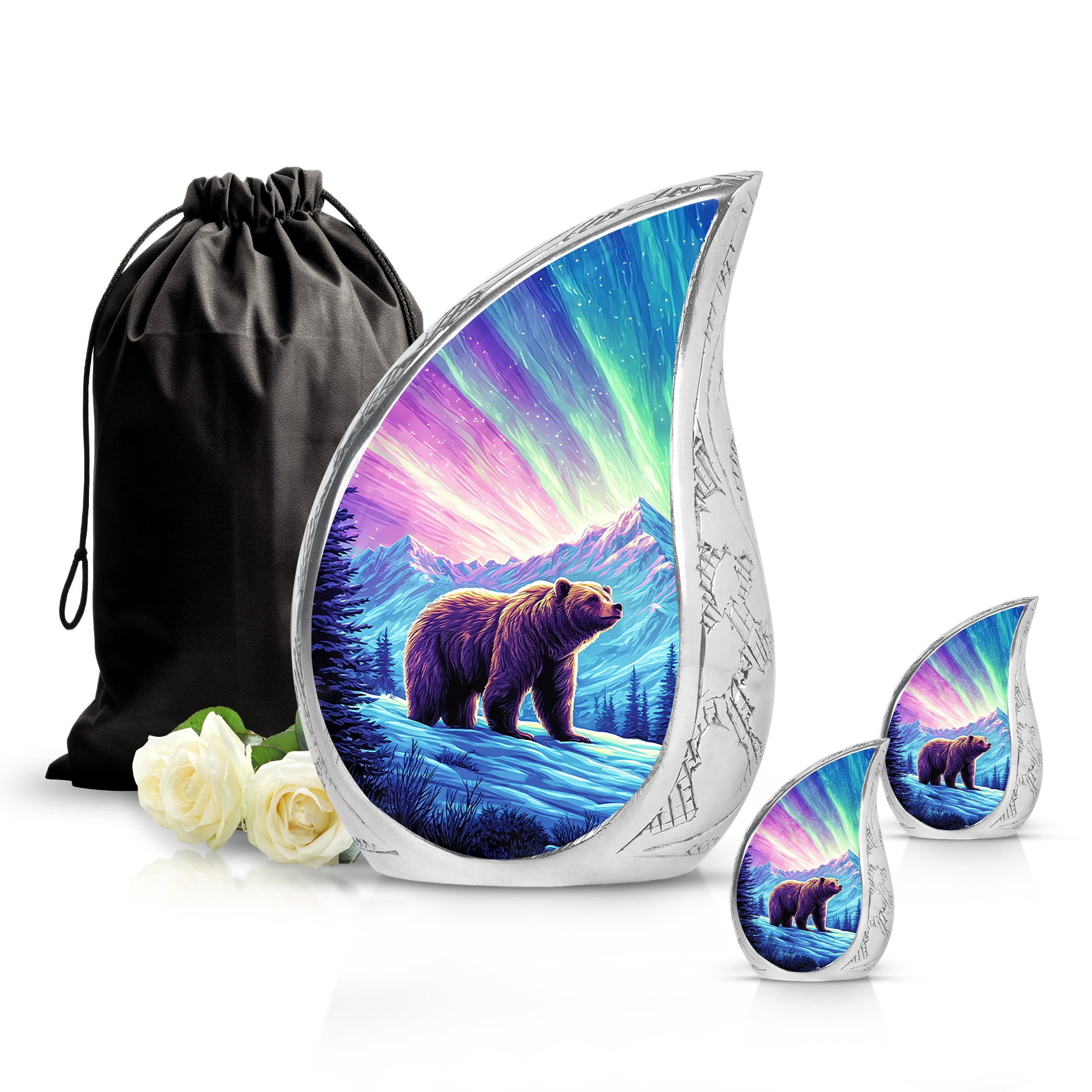 SABURIAL Bear Urn - Burial Urn For Male & Female - Combo 2 - Large With ...