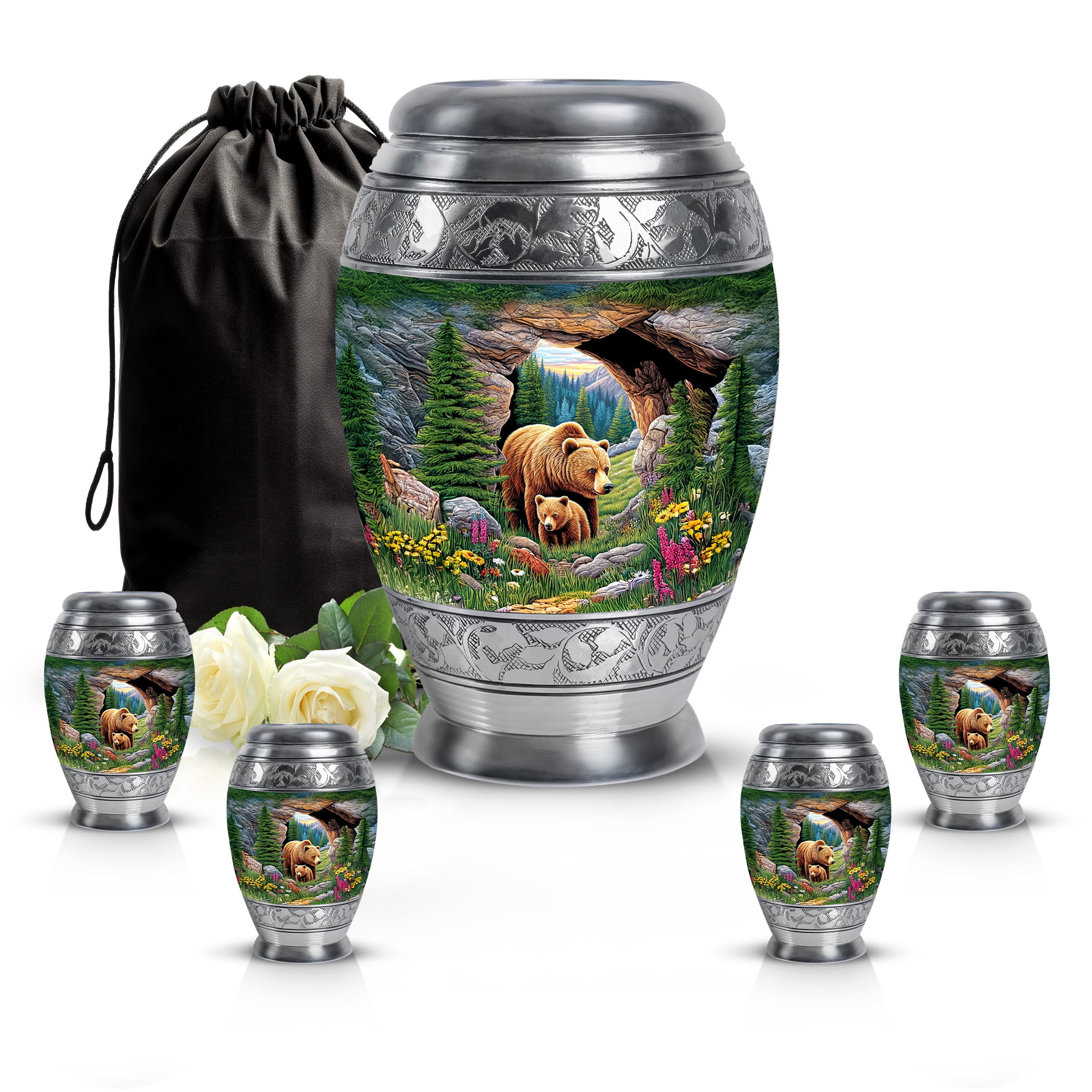 SABURIAL Bear Urn - Little Cremation Urns For Women Ash - Large Urns ...
