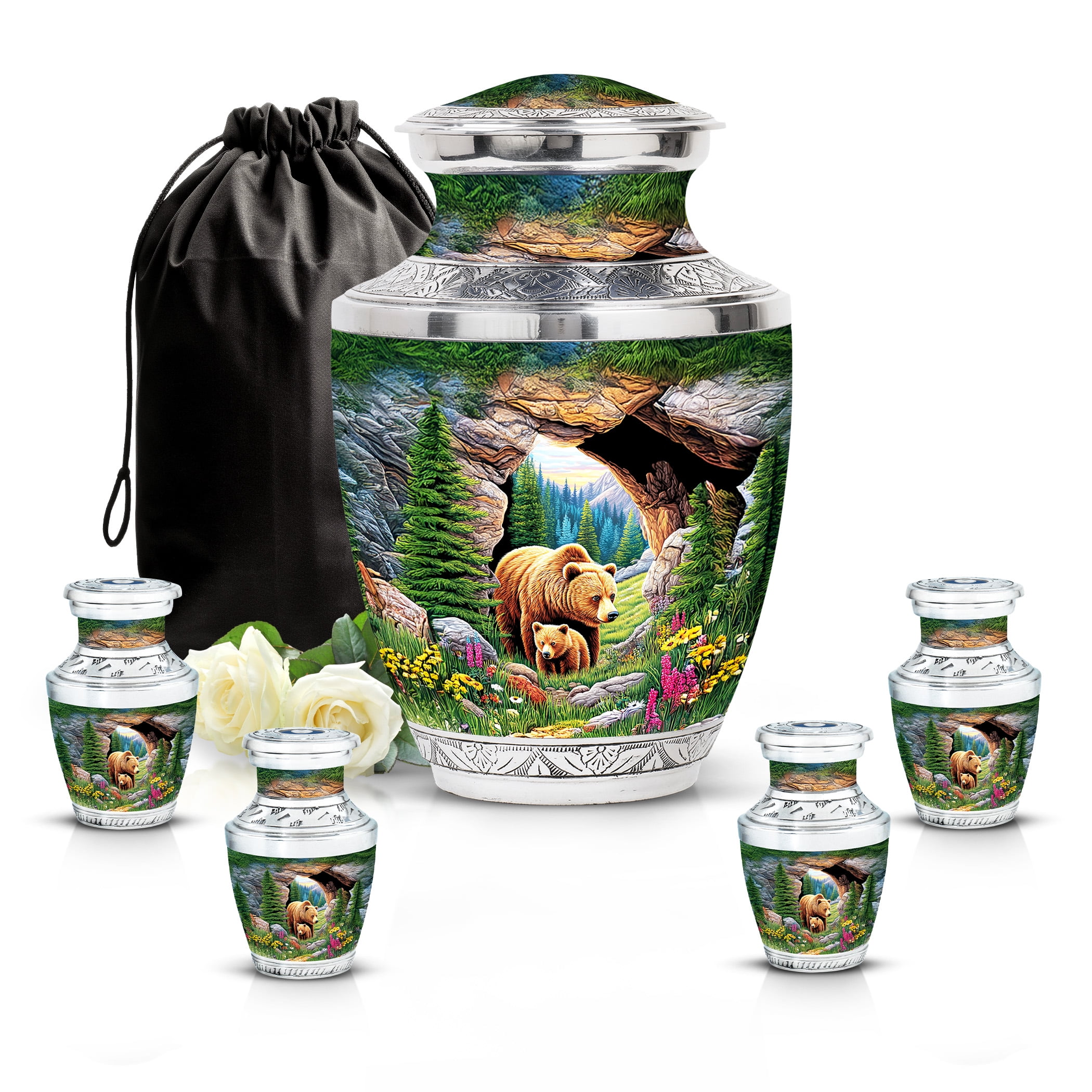 SABURIAL Bear Urn - Memorial & Decorative Urn For Ashes Adult Male ...