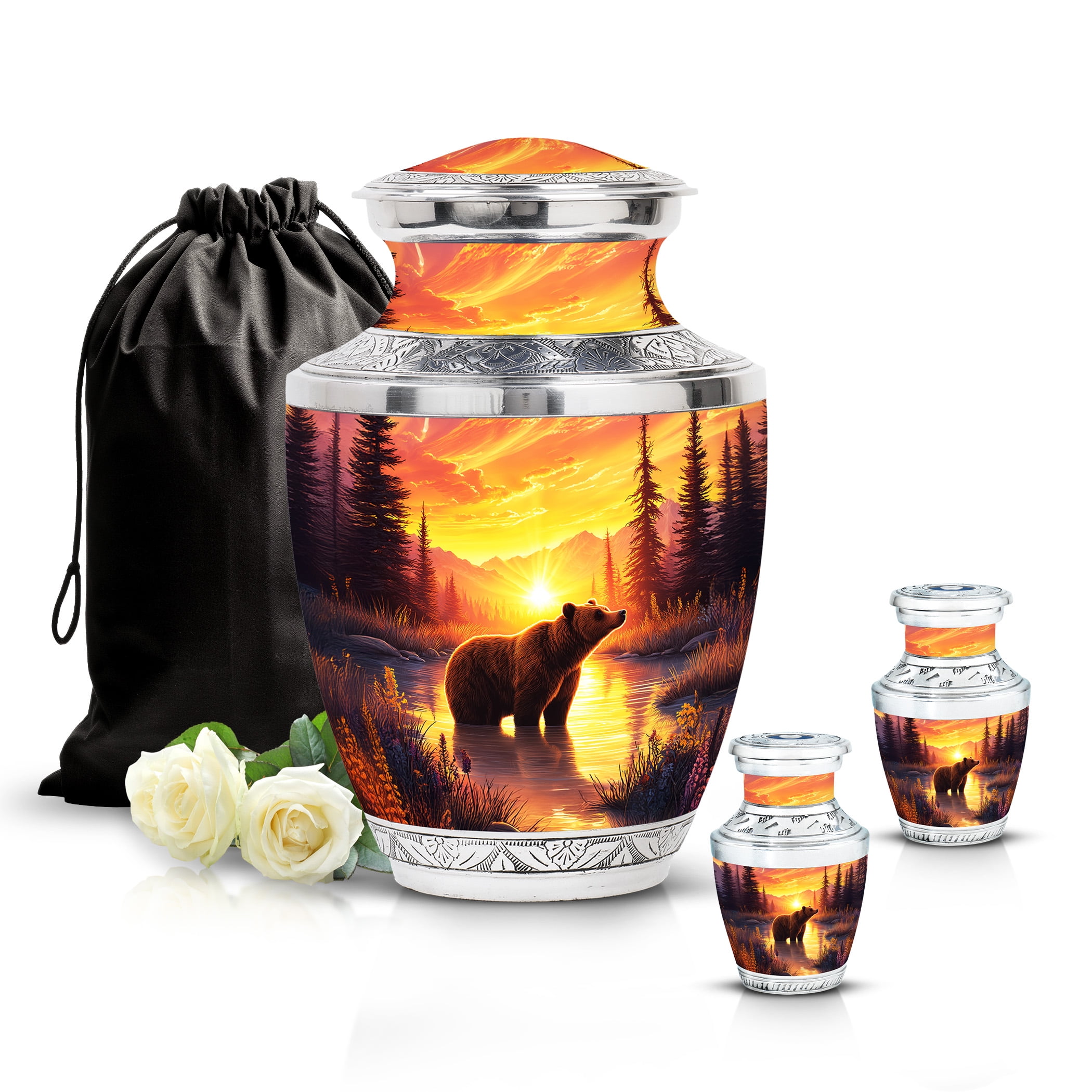 SABURIAL Bear Urn - Mountains Burial Memorial Urn For Adult Ash ...
