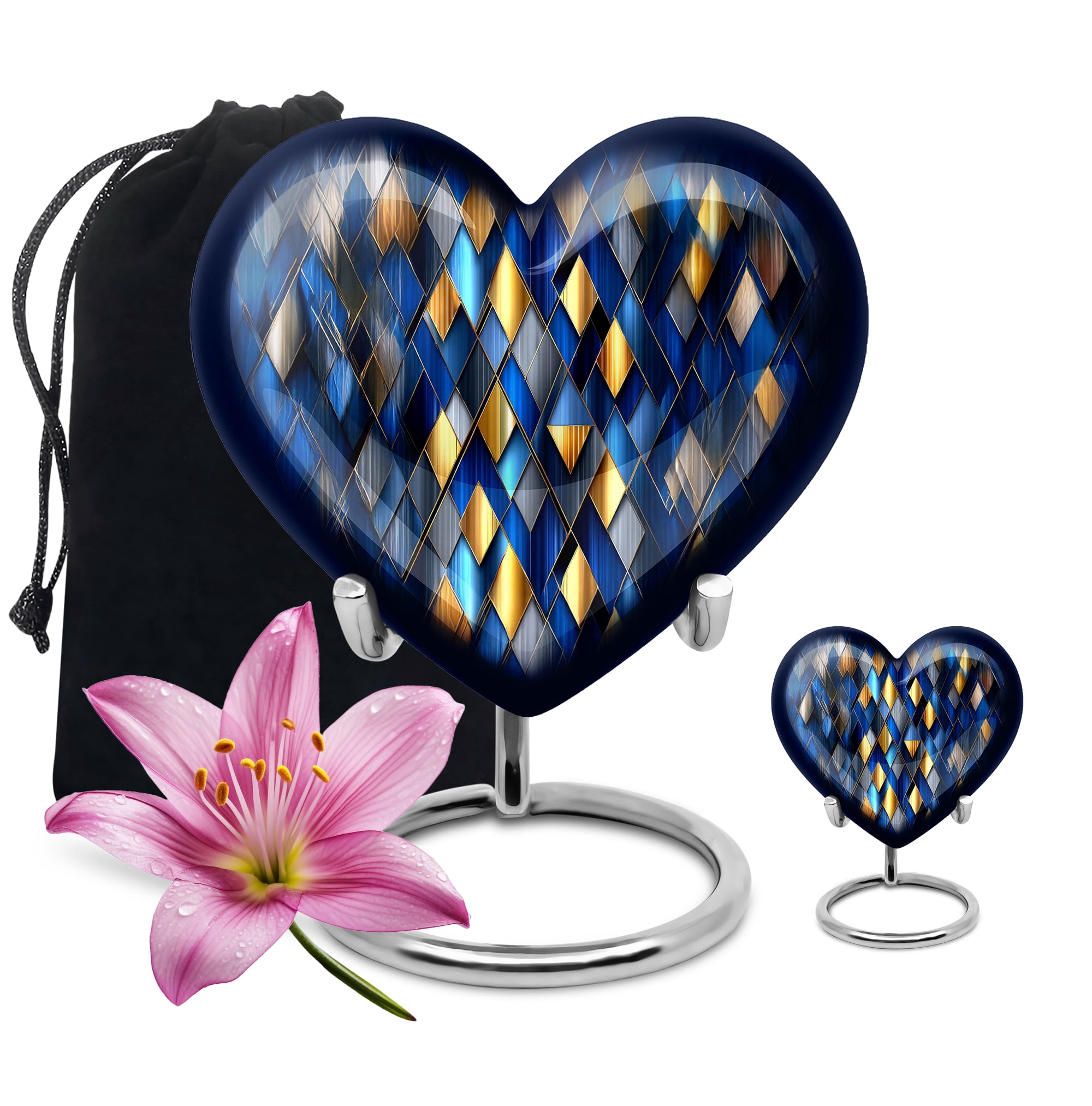 SABURIAL Blue Memorial Urn - Little Funeral Urns for Human Ashes Adult ...