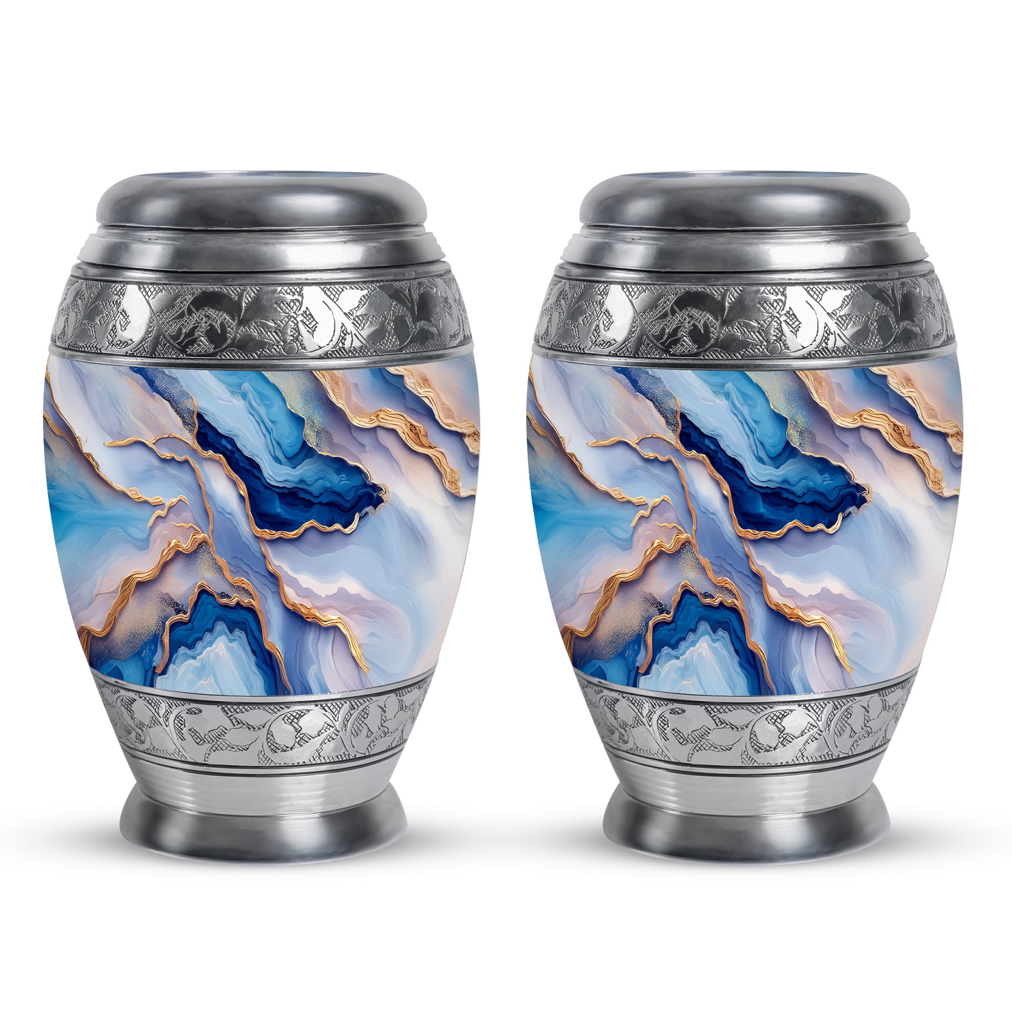 SABURIAL Blue Urn - Decorative Urn For Human Remains - Cremation Urns ...
