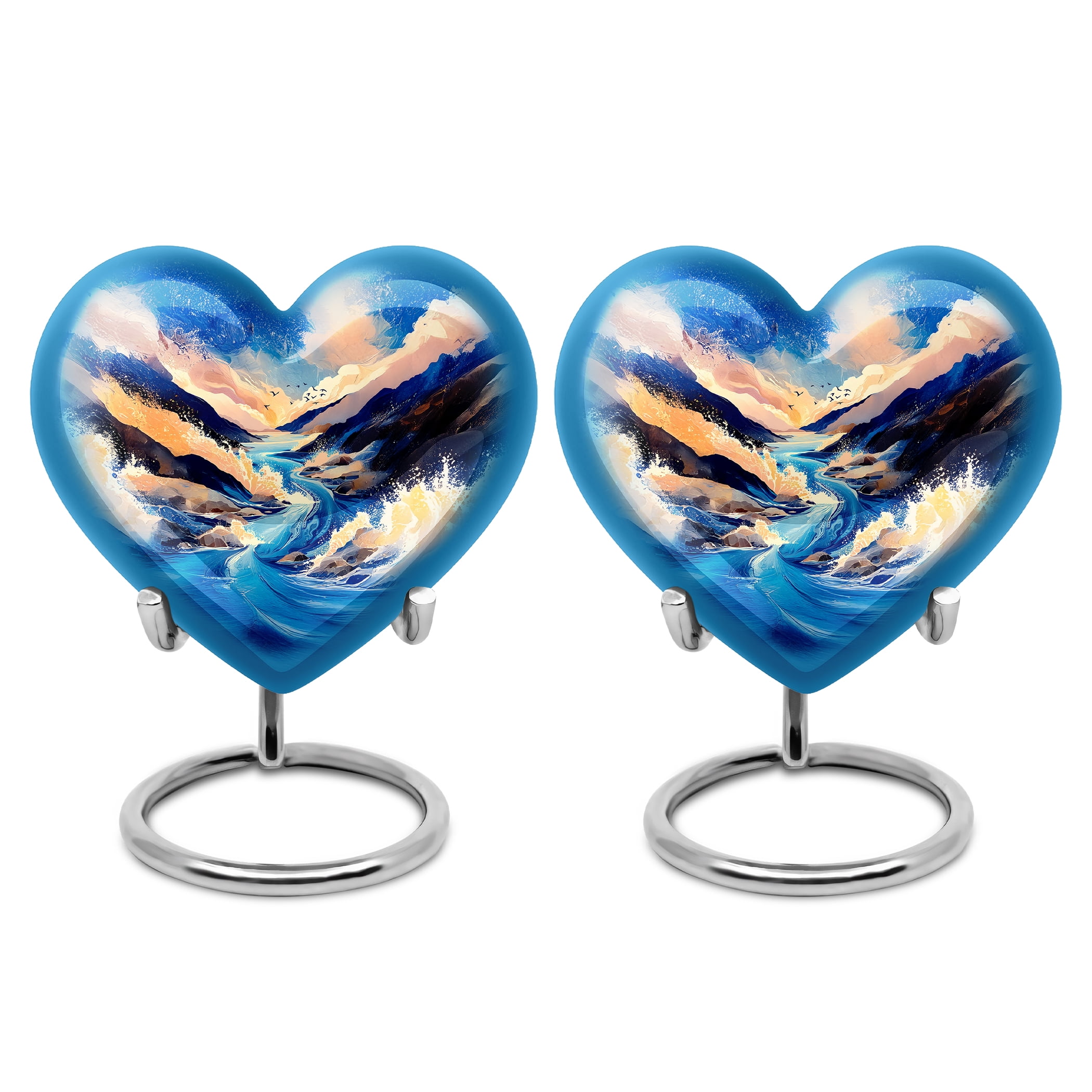 SABURIAL Blue Urn - Small Burial Urn For Adult Human Female Ashes ...