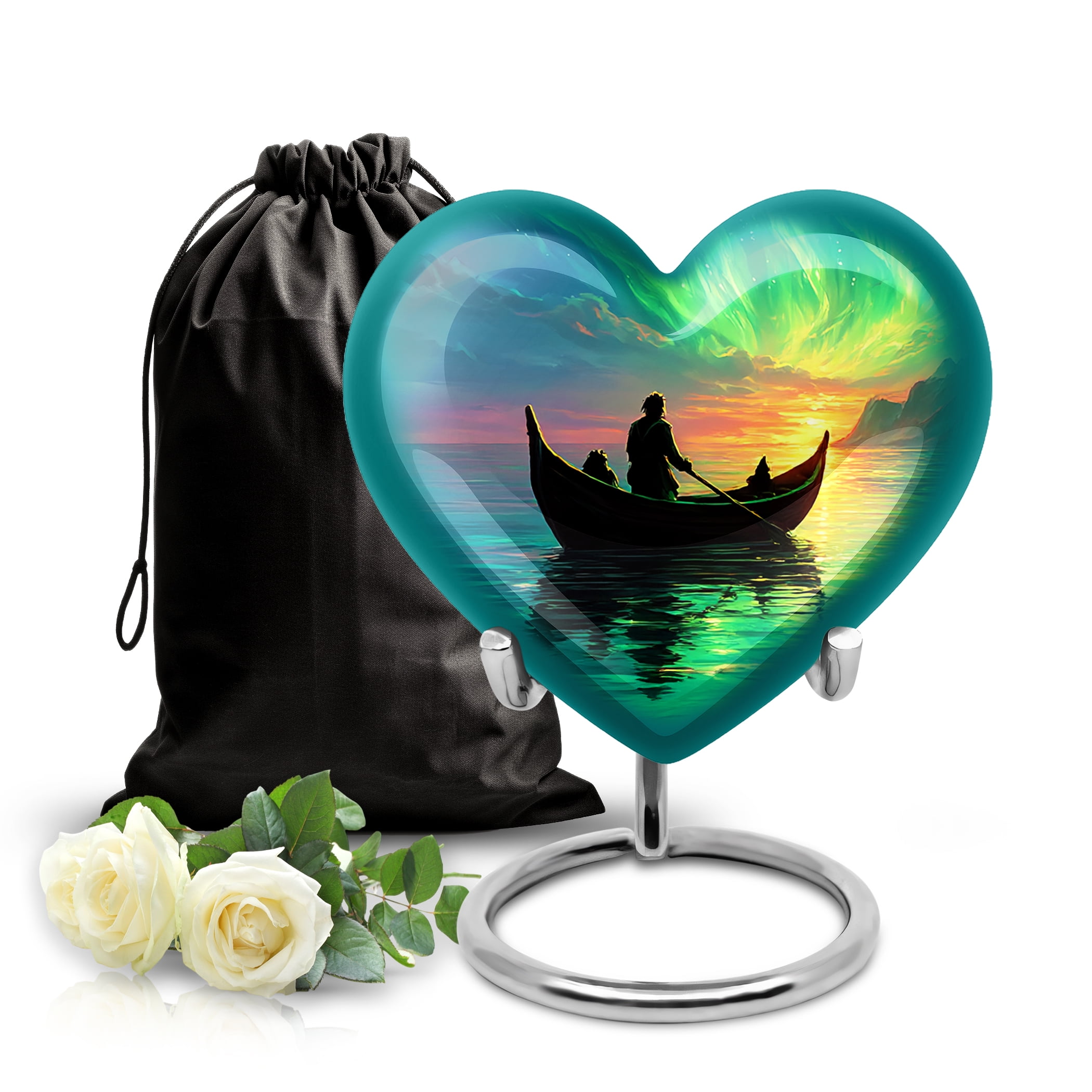 SABURIAL Boat Funeral Urn for Adult Human - Cremation Memorial Urn - 8 ...