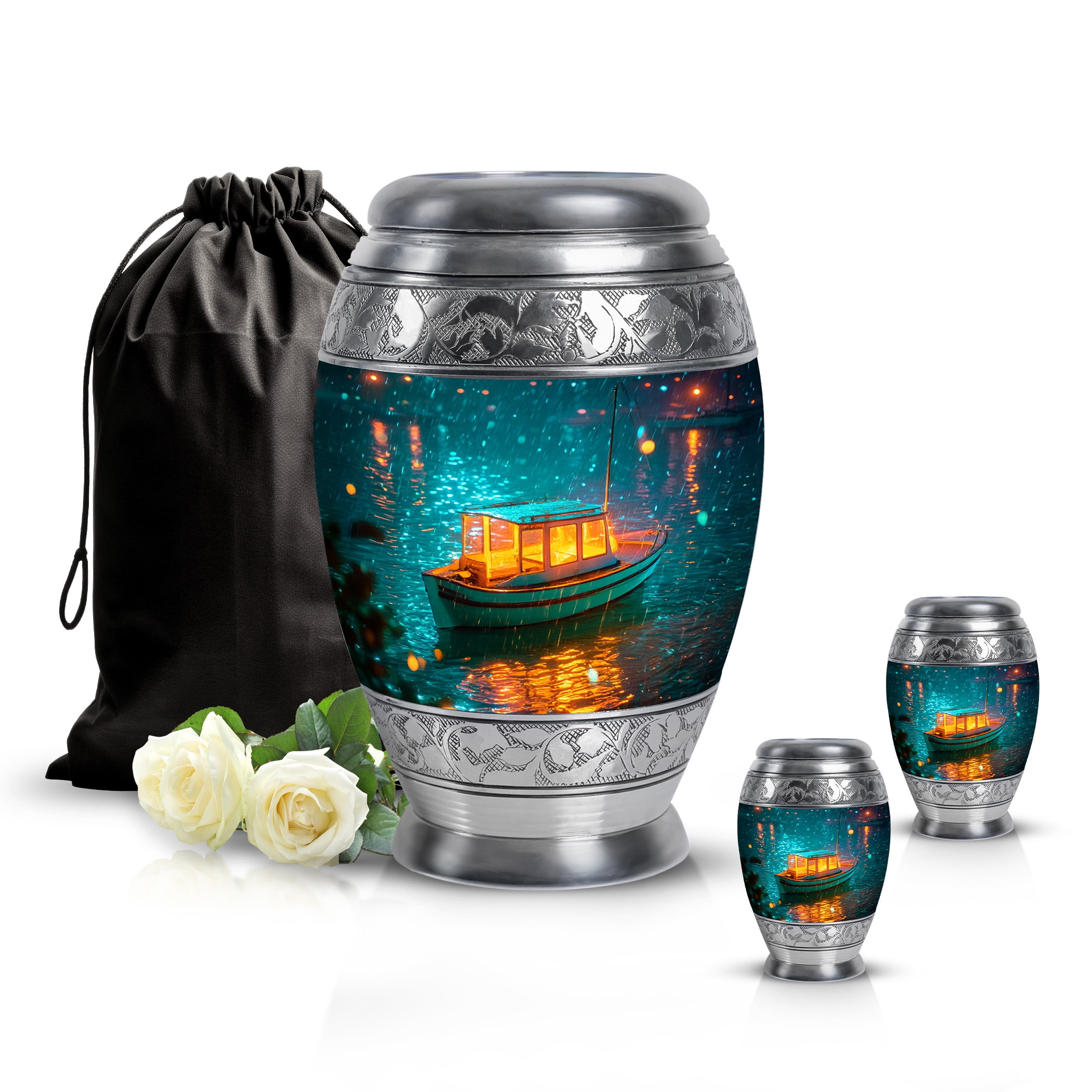 SABURIAL Boat Urn - Burial Urn For Male & Female - Combo - 10 Inch ...