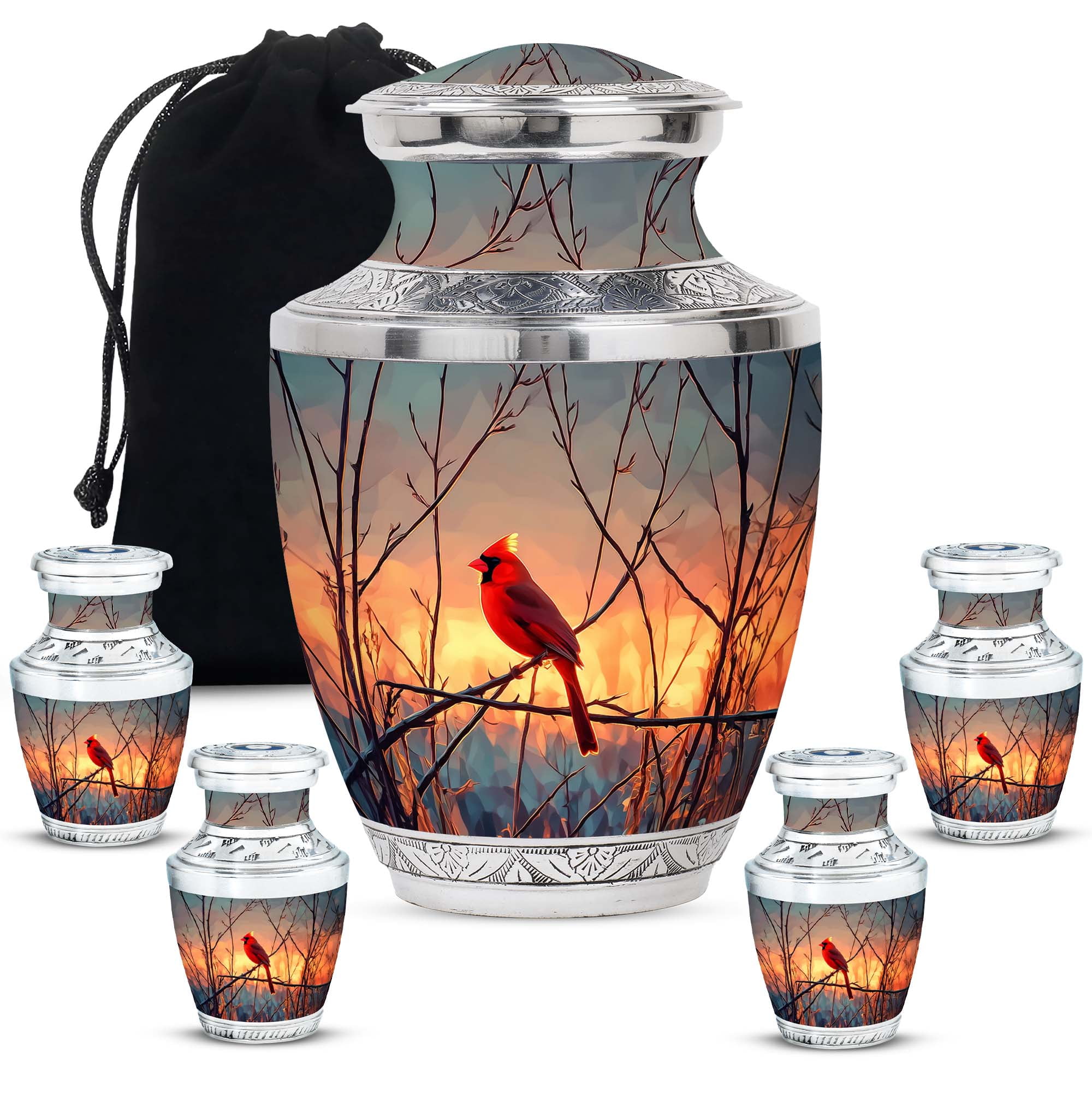 SABURIAL Cardinal Bird Urn - Keepsake Urn For Ashes Adult Male & Female ...