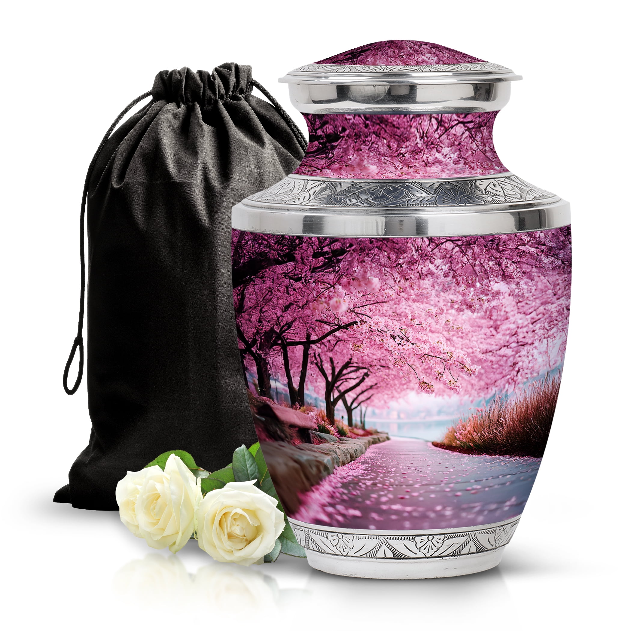 SABURIAL Cheery Blossor Urns for Human Ashes - Beautiful Adult Urn for ...