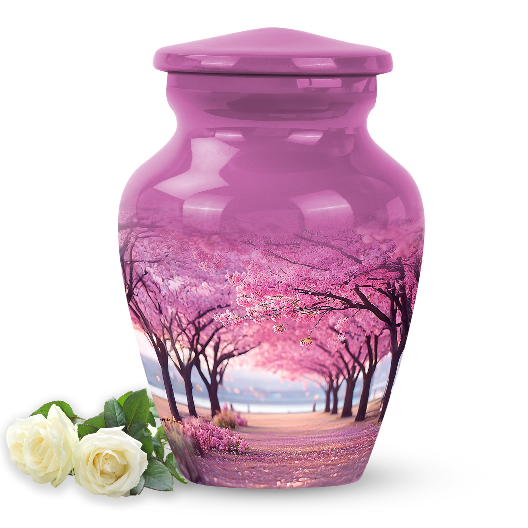 SABURIAL Cherry Blossom Small Urns for Human Ashes - Mini Funeral Urn ...