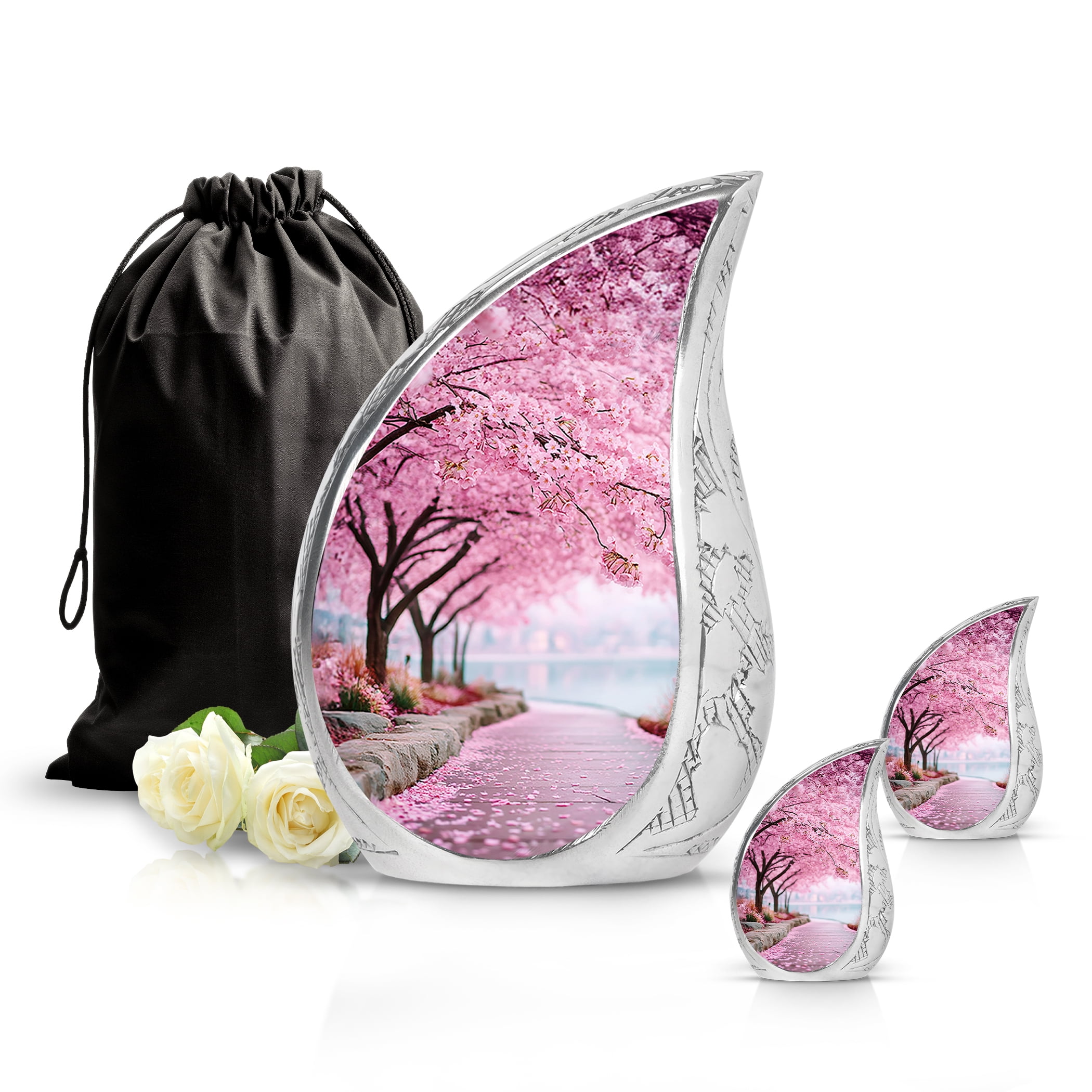 SABURIAL Cherry Blossom Urn - Cremation Urn For Adult Male & Female Ash ...