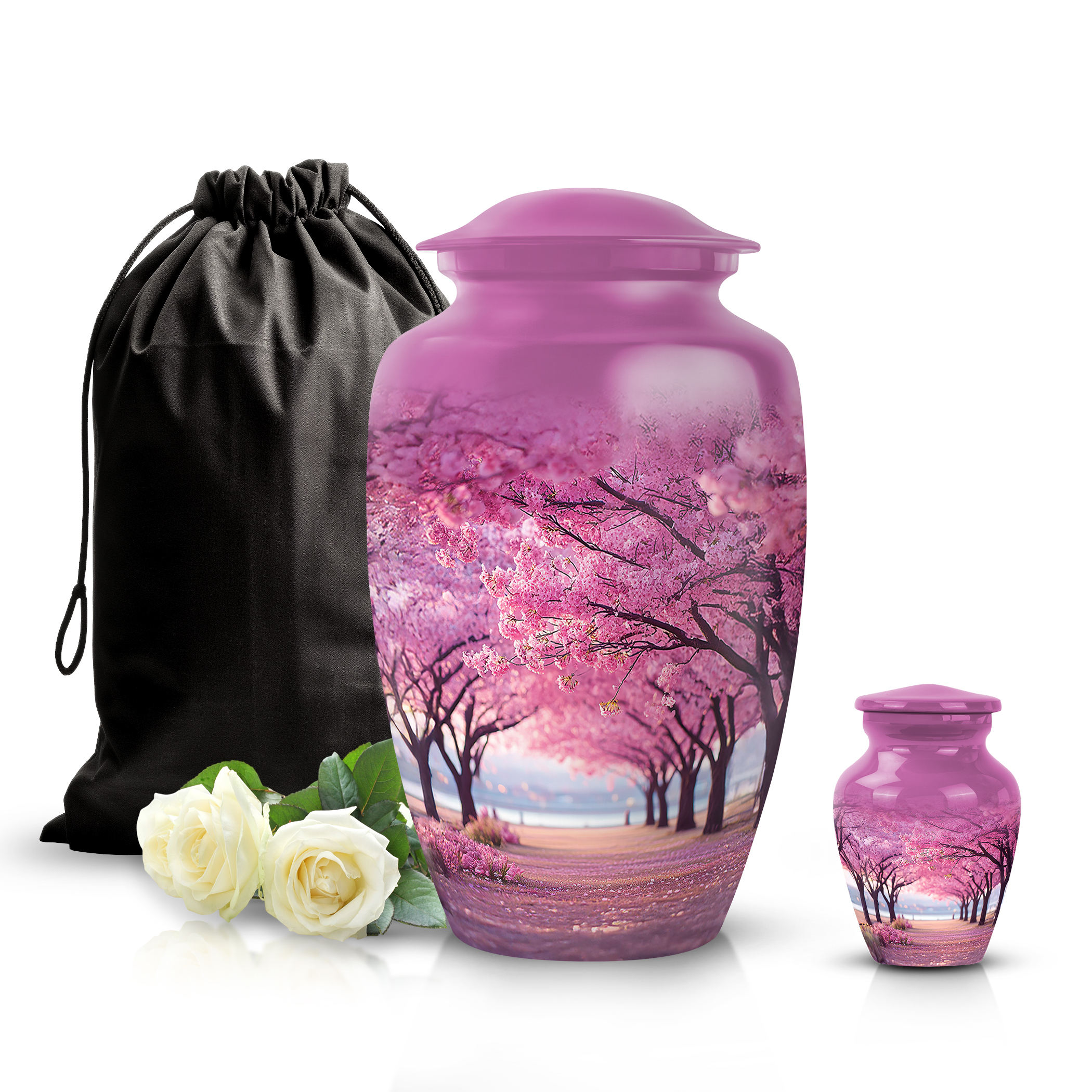 SABURIAL Cherry Blossom Urns for Adult Female Ashes - Large Handmade ...
