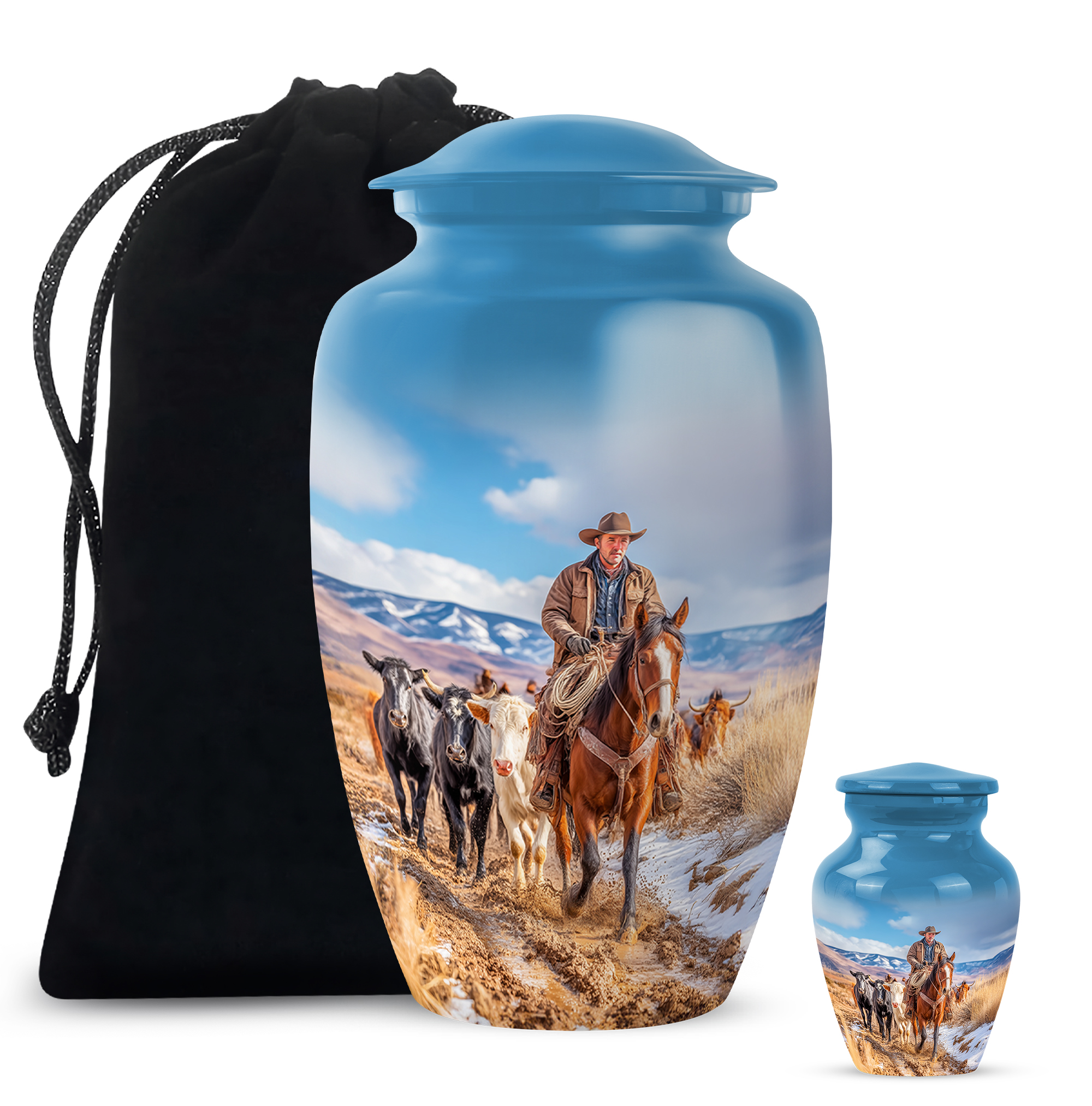 SABURIAL Cowboys Burial Funeral Urn - Cremation Memorial - Combo 1 ...