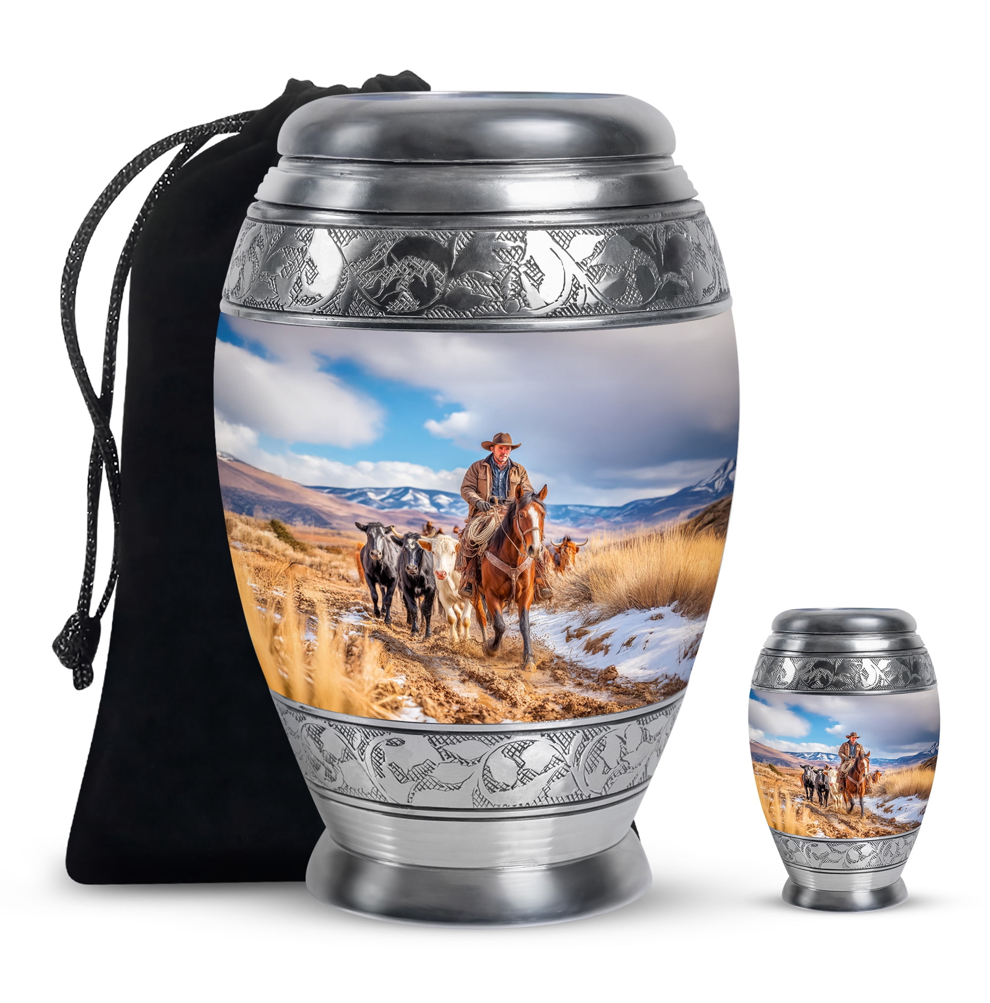 SABURIAL Cowboys Large Urns for Ashes Adult Male - Keepsake Cremation ...