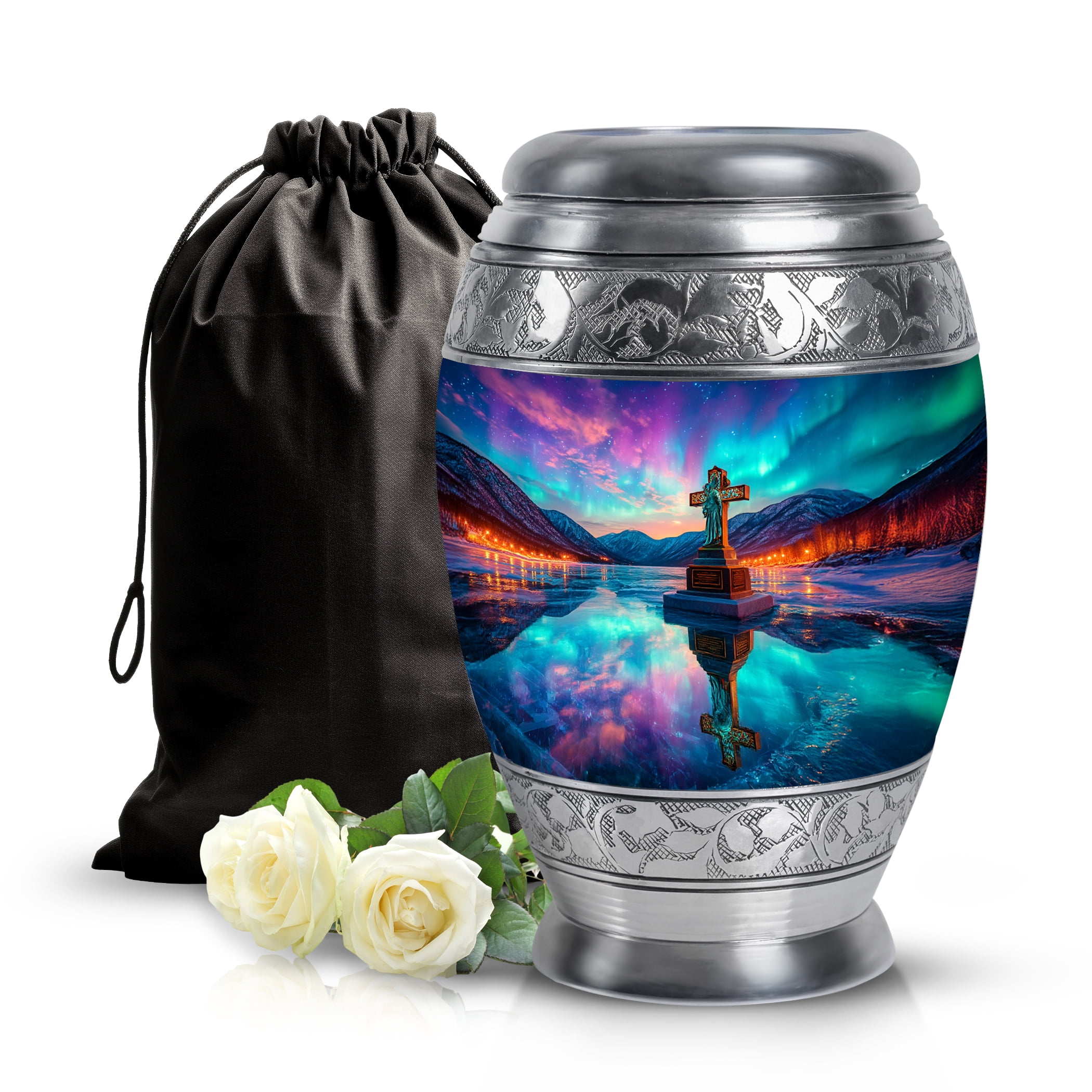 SABURIAL Cross Human Remains Mom & Dad - Cremation Urn Human - 10 Inch ...