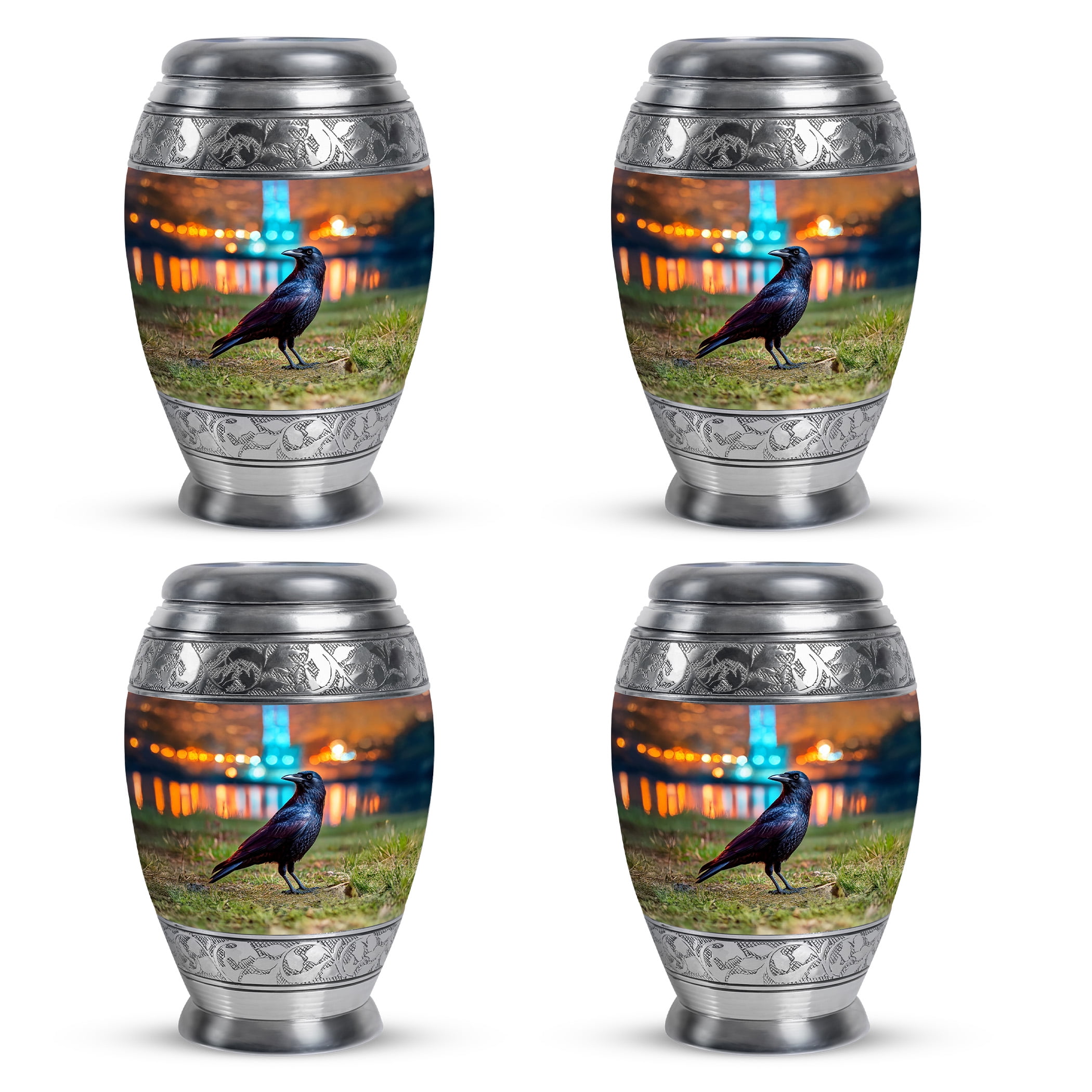 SABURIAL Crow Urn - Adult Funeral Urn - 3 Inch - Pack Of 4 - Decorative ...