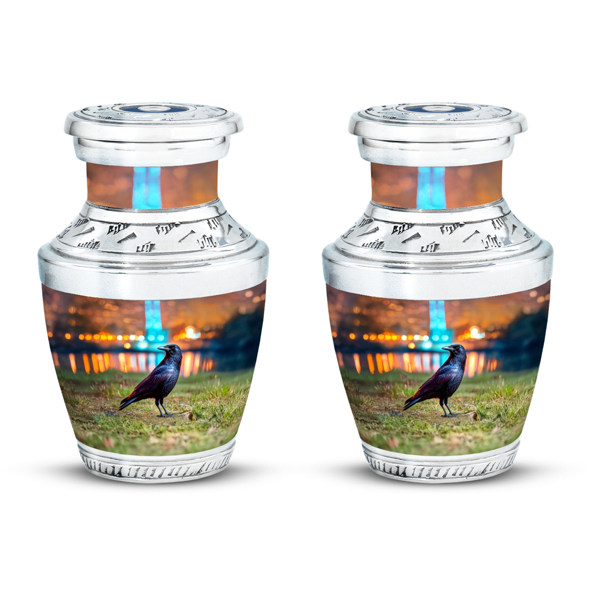 SABURIAL Crow Urn - Decorative Small Keepsake Urns for Men Ashes ...