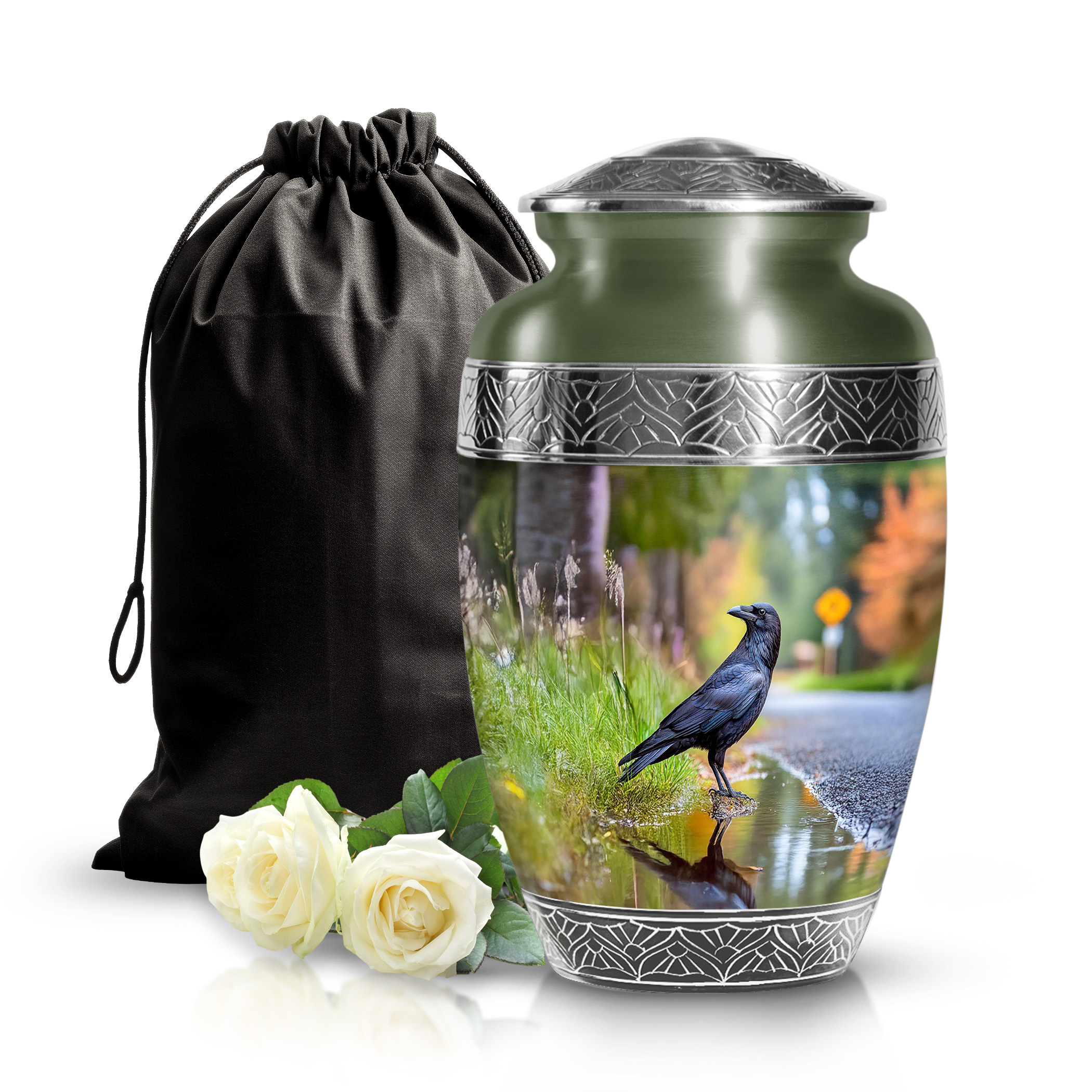 SABURIAL Crow Urn - Handcrafted Cremation Urn For Women Ash - Elegant ...