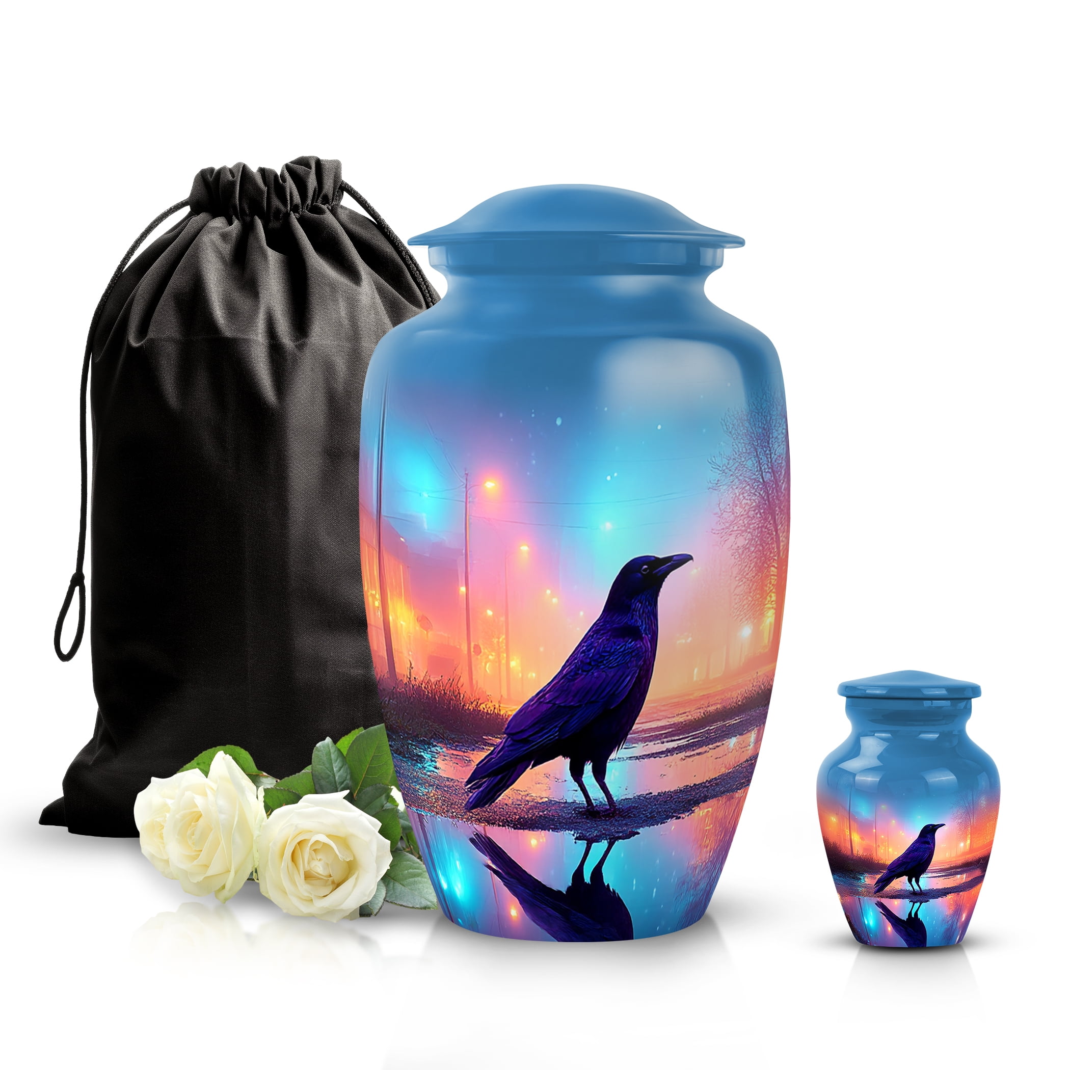 SABURIAL Crow Urn - Handmade Burial Urns for Women & Men Ash ...