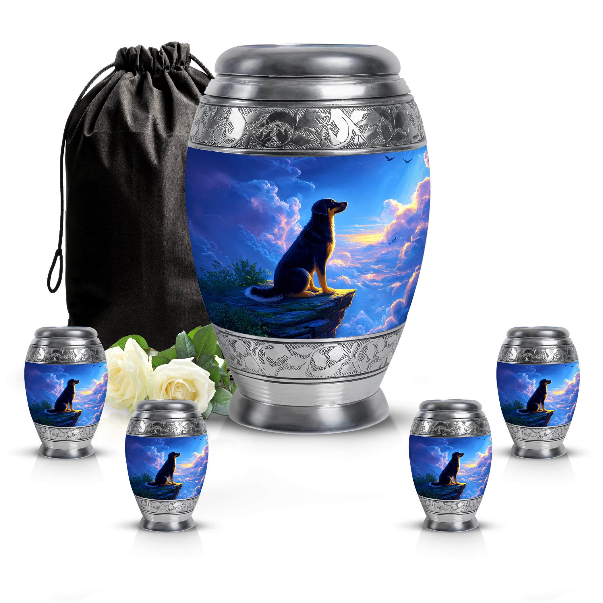 SABURIAL Dog Urn - Decorative Urn For Mom & Dad Ashes - Combo - 10 Inch ...