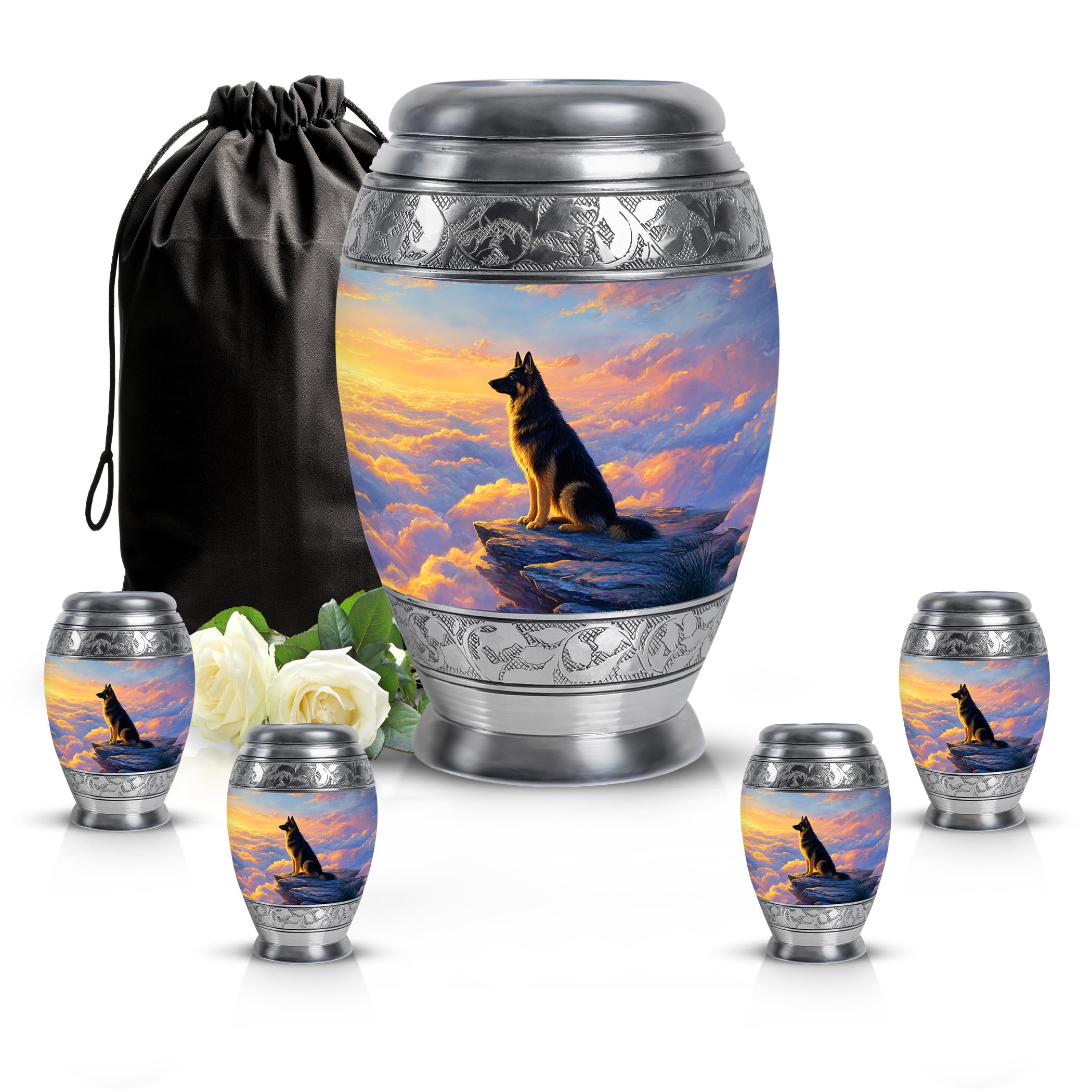 SABURIAL Dog Urn - Unique Urn For Human - Combo - 10 Inch Large With 3 ...