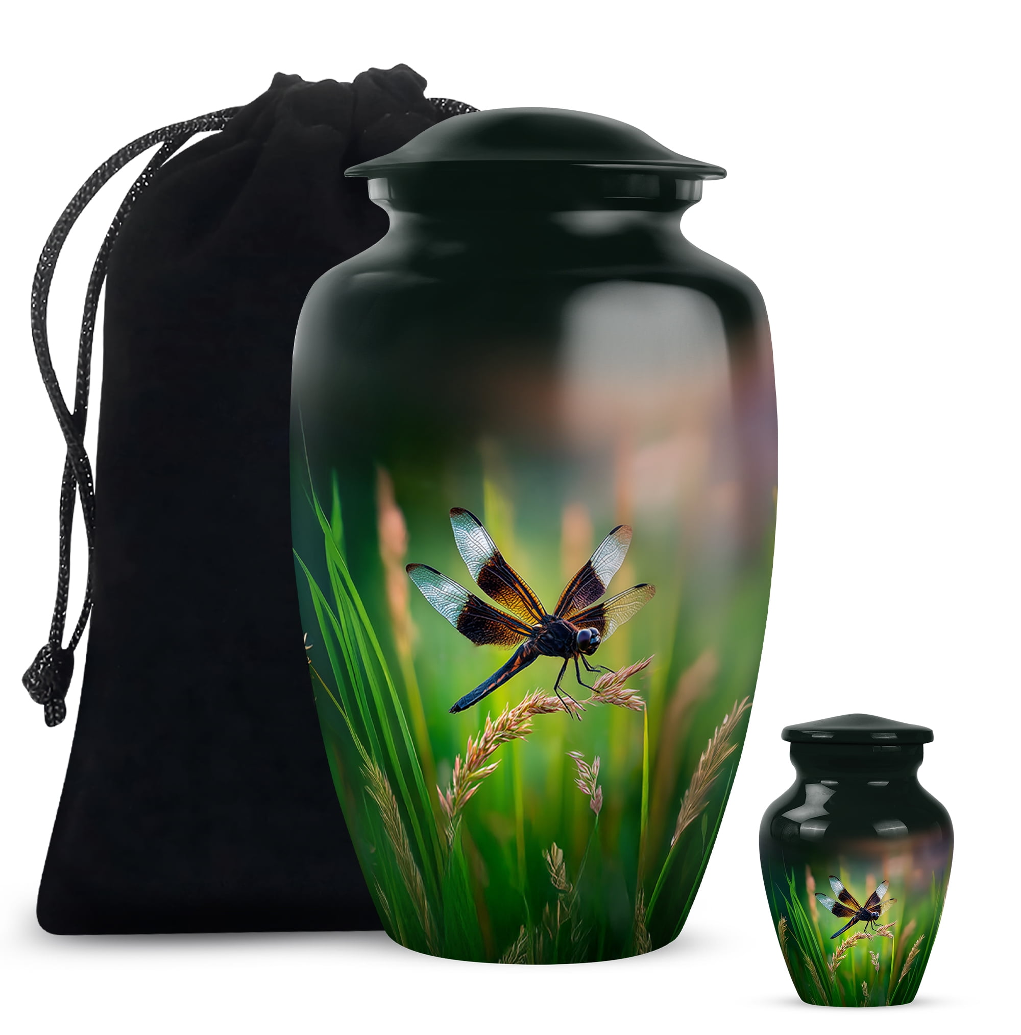 SABURIAL Dragonfly Urn - Large Burial Urn - Combo 1 - Large with 3 Inch ...