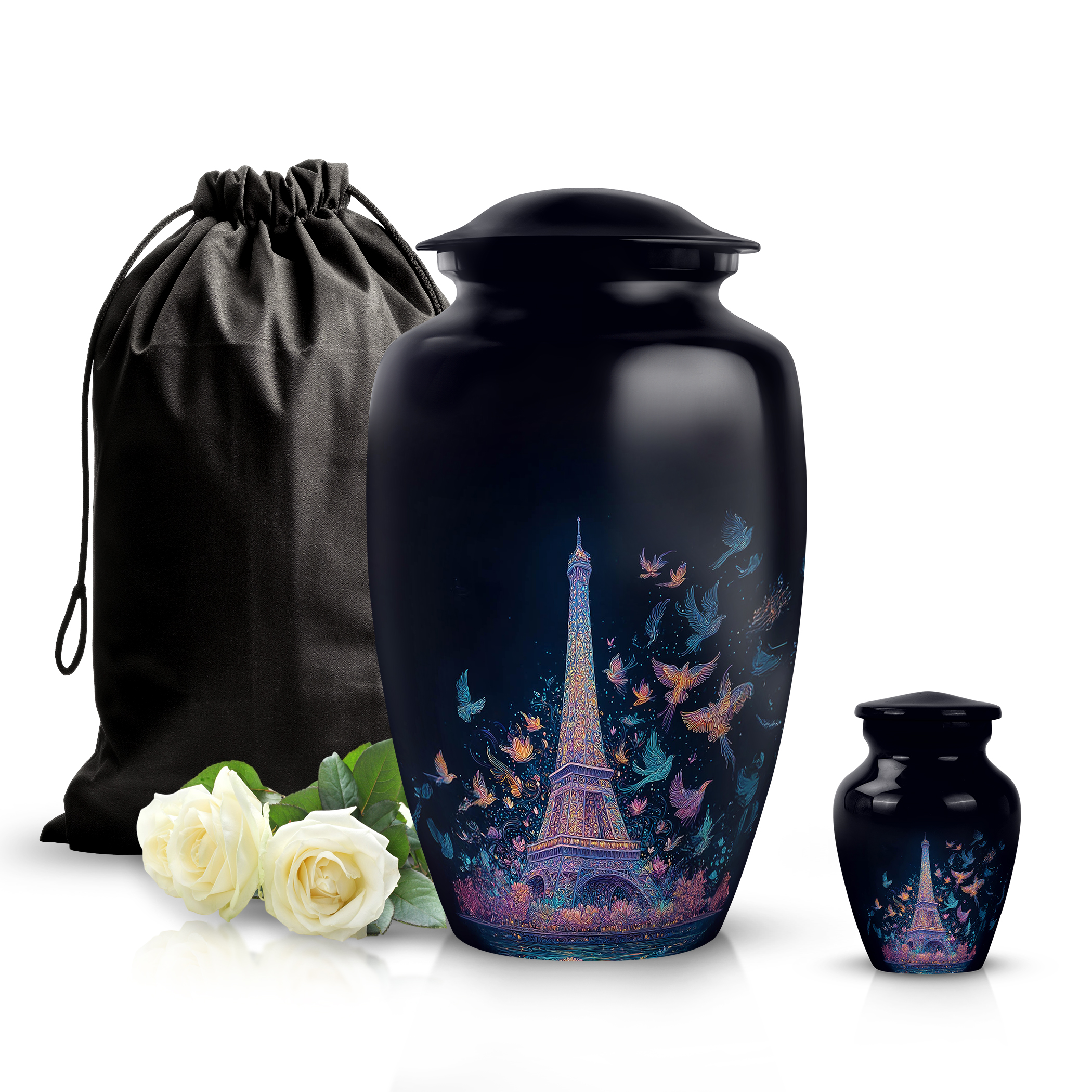 SABURIAL Eiffel Tower Urn - Handcrafted Large Funeral Urn - Small ...