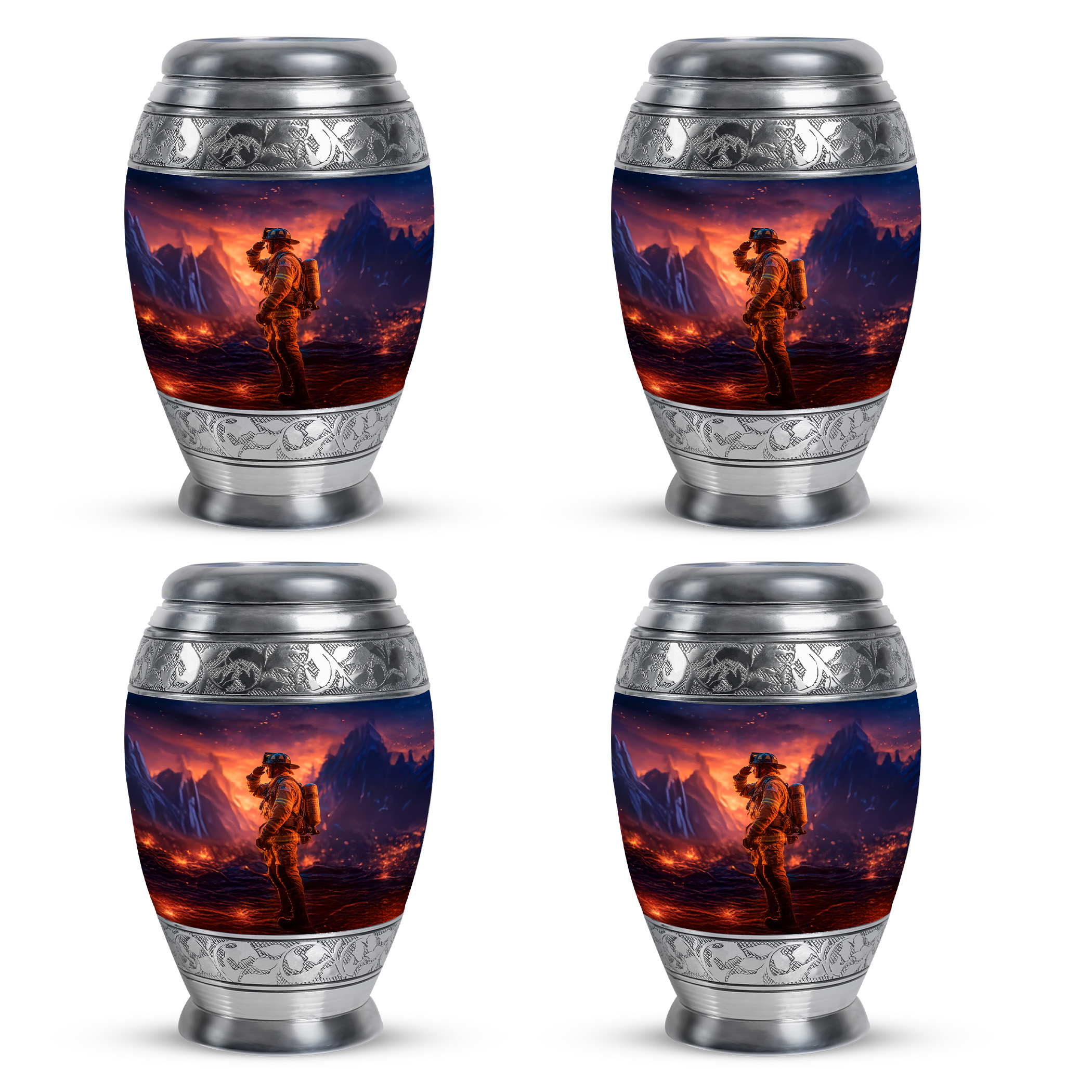 SABURIAL Fire Fighter Urn - Cremation Urn For Adults - 3 Inch - Pack Of ...
