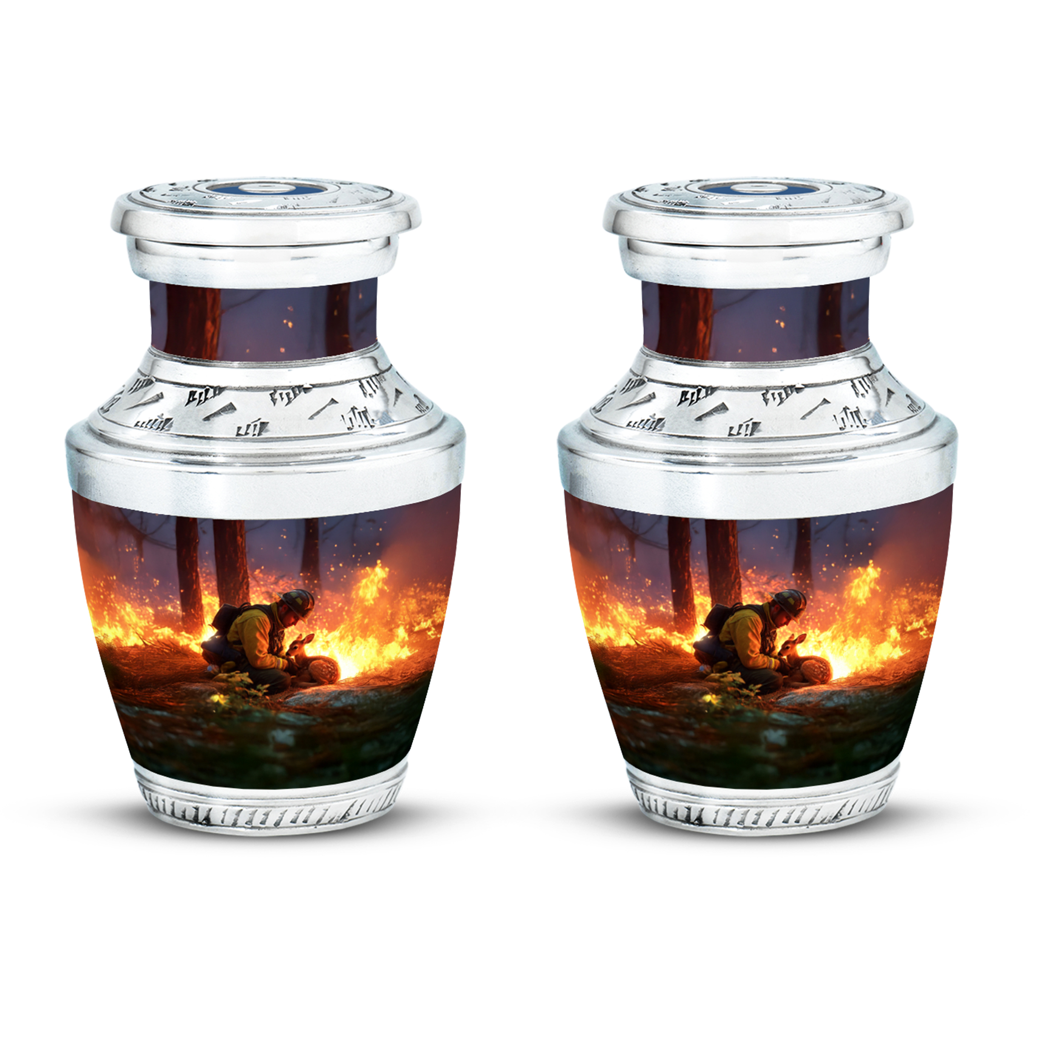 SABURIAL Fire Fighter Urn - Handcrafted Mini Urns for Mom & Dad ...