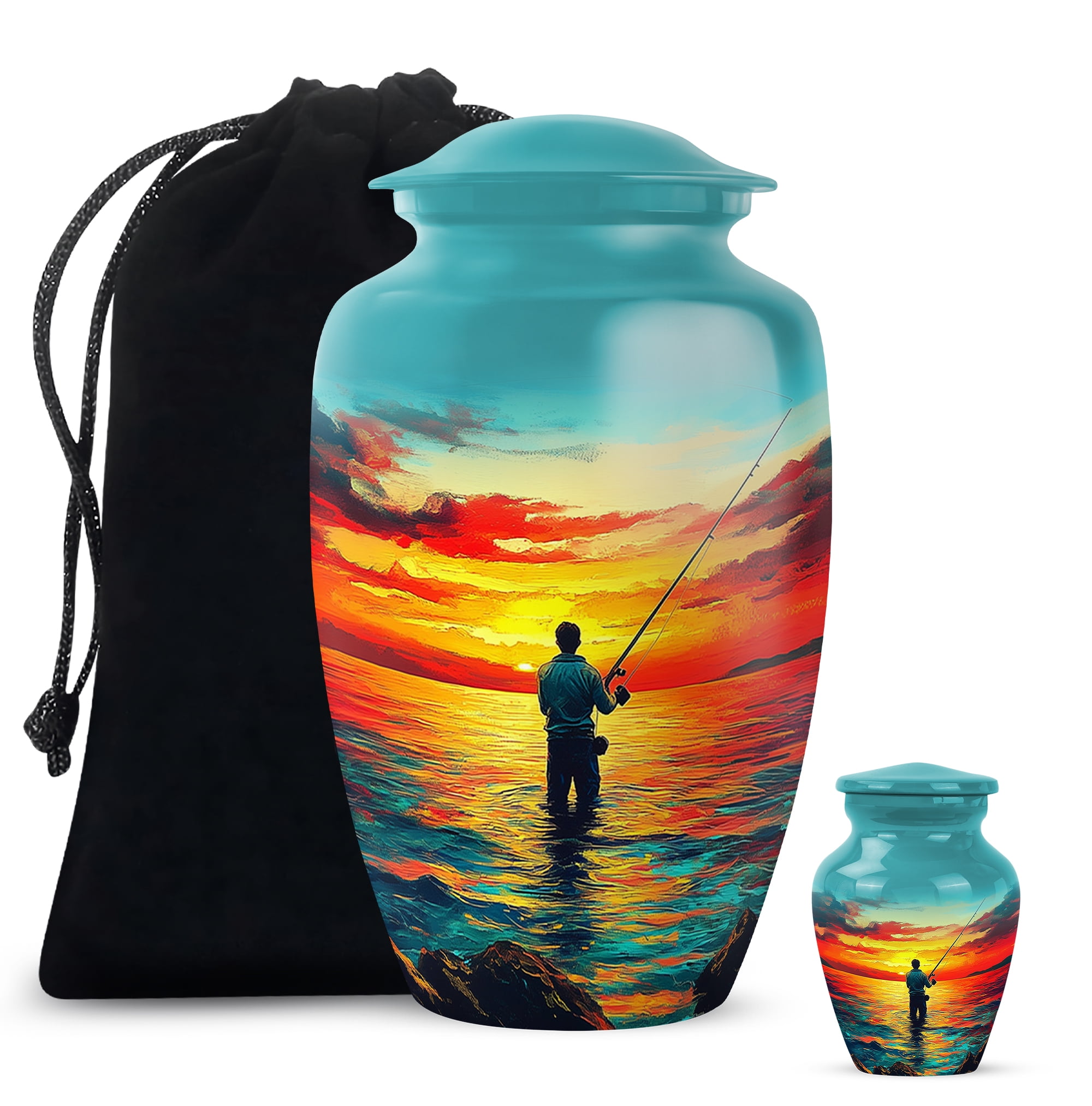 SABURIAL Fishing Urn - Human Remains Urn - Combo 1 - Large with 3 Inch ...