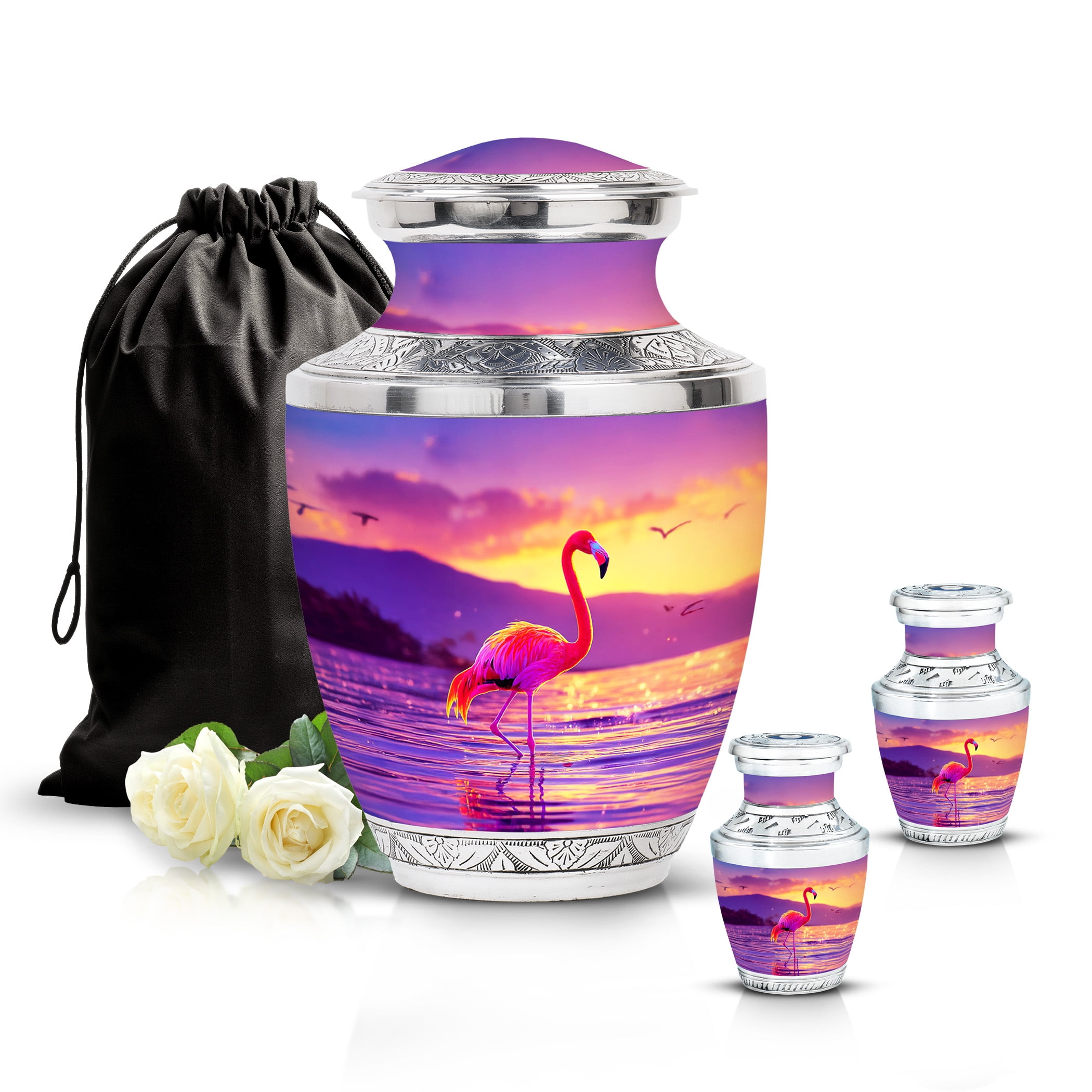 SABURIAL Flamingo Urn - Burial Urn For Adult Male & Female Ashes ...