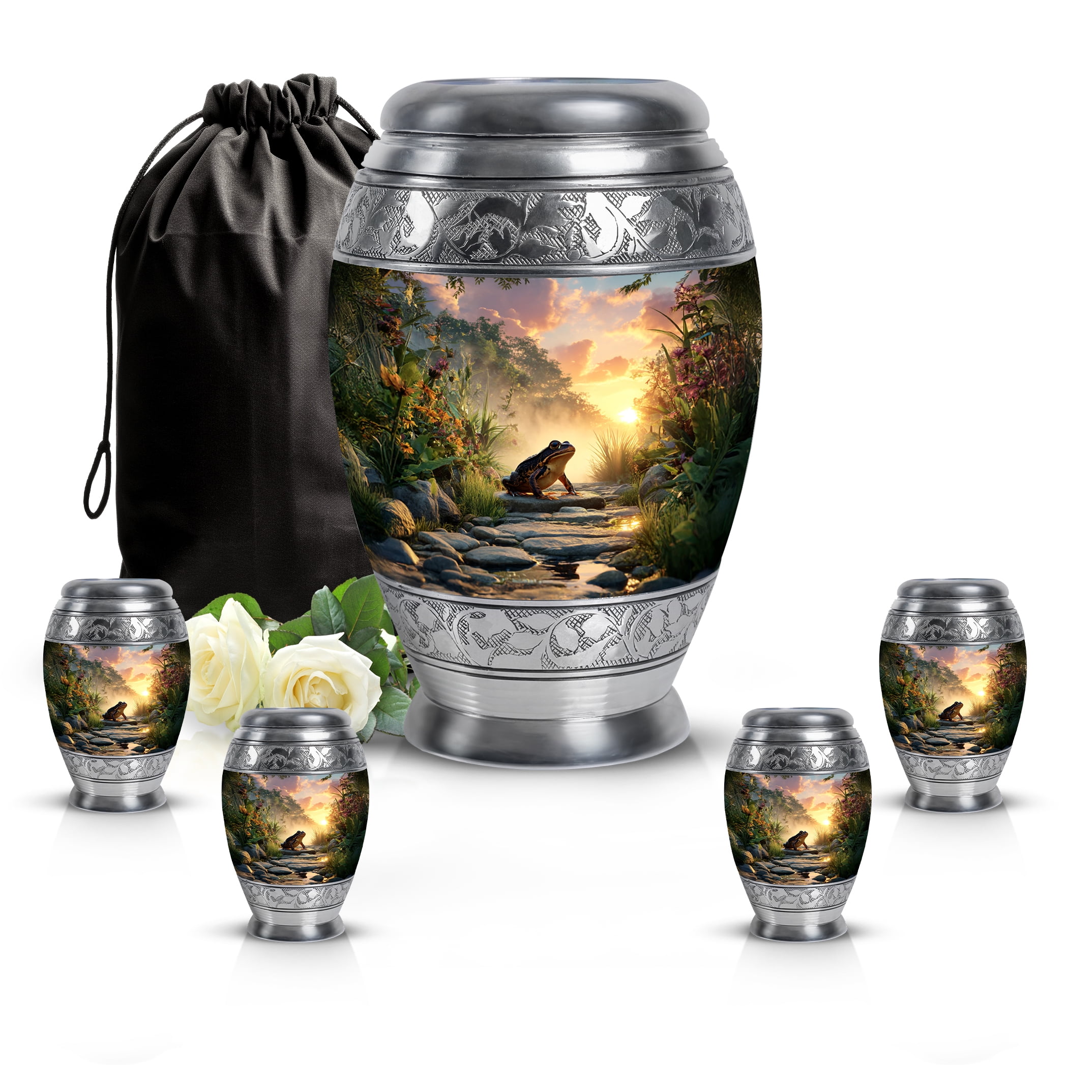 SABURIAL Frogs Funeral Ashes Urn - Miniature Urns For Human Ashes ...