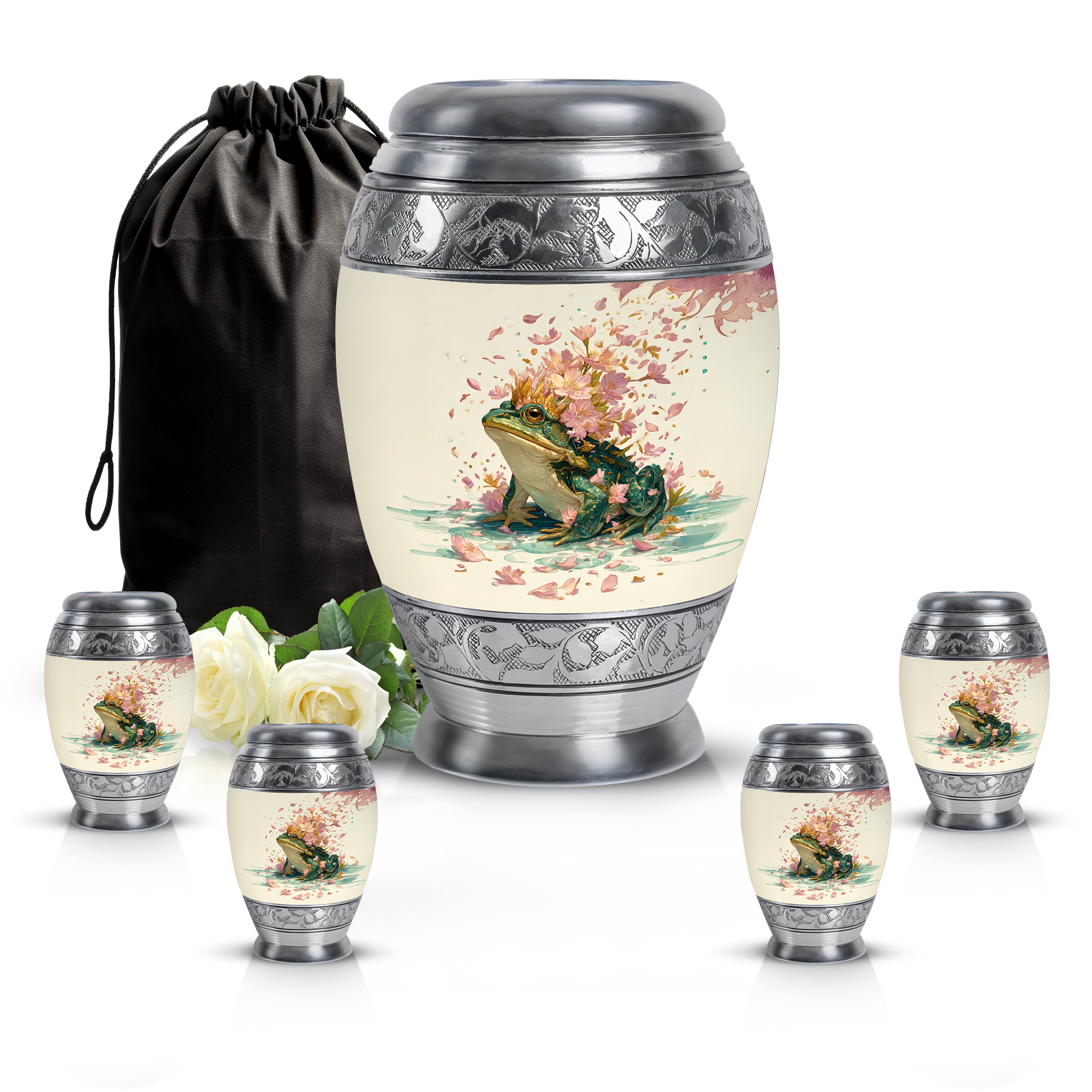 SABURIAL Frogs Large Memorial Urn - Burial Urn For Ashes - Combo - 10 ...