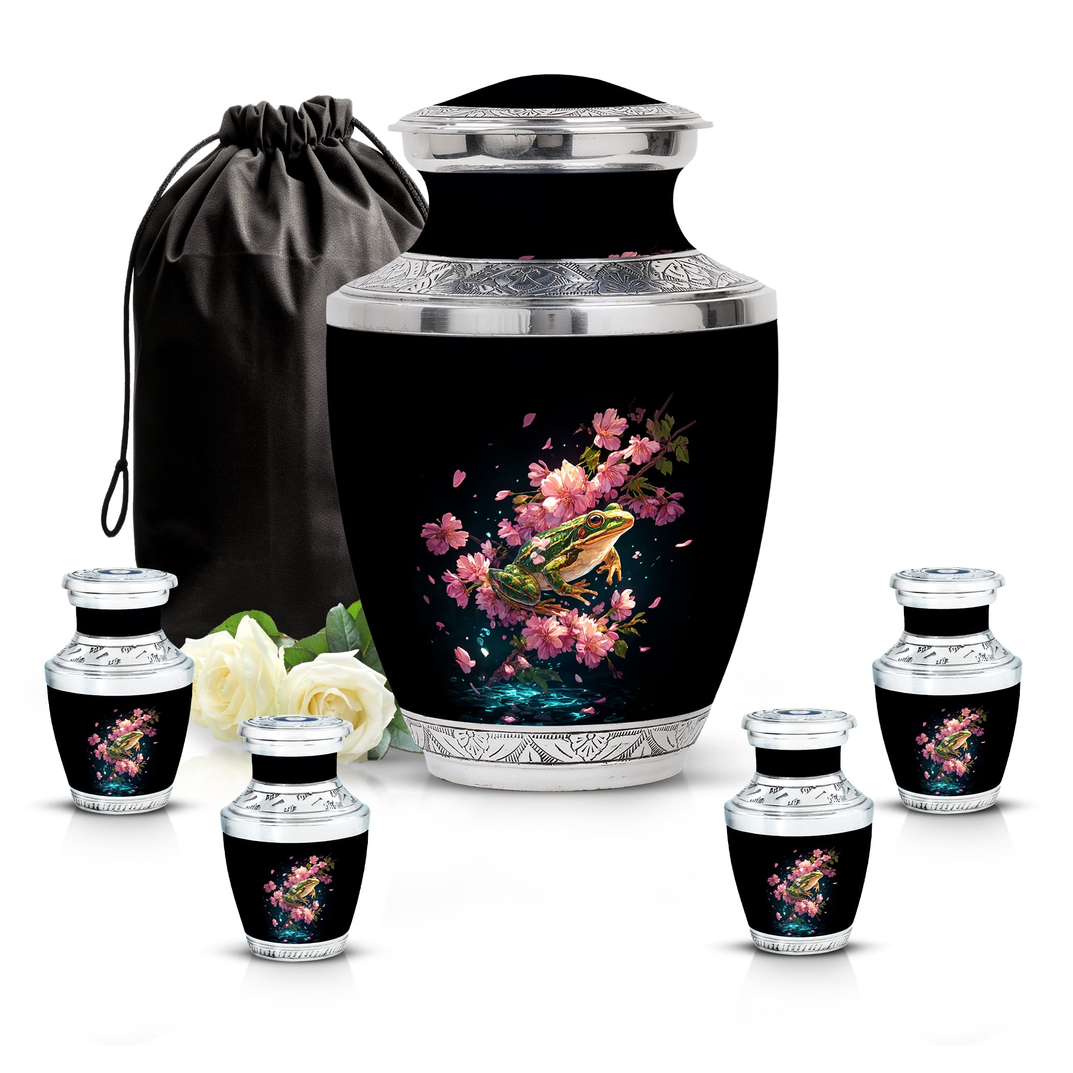 SABURIAL Frogs Urn - Decorative For Cremation - Combo - 10 Inch Large ...