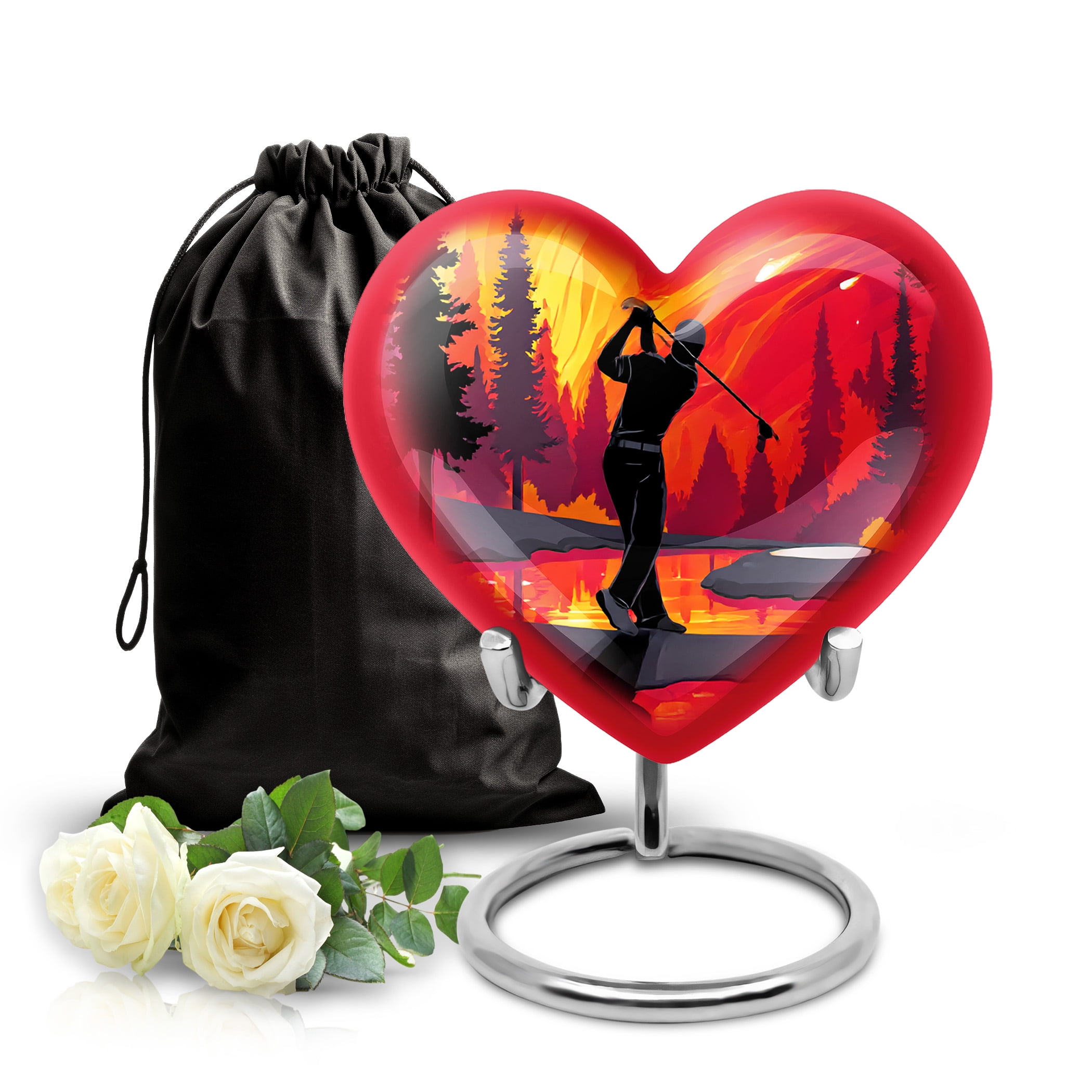 SABURIAL Golf Ball Urn - Memorial Ashes - 8 Inch - Large With Velvet ...