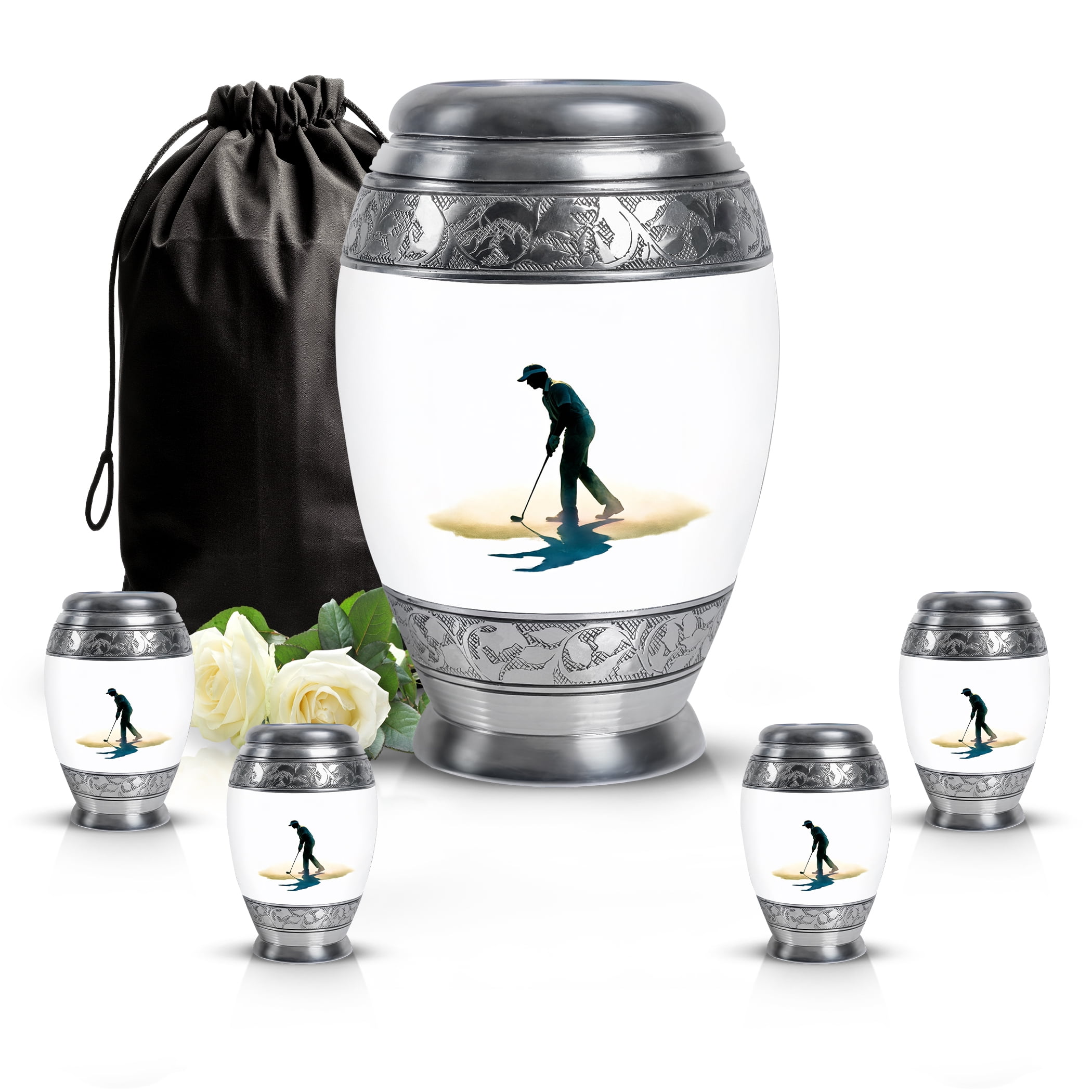 SABURIAL Golf Ball Urn - Memorial Ashes Urn - Combo - 10 Inch Large ...